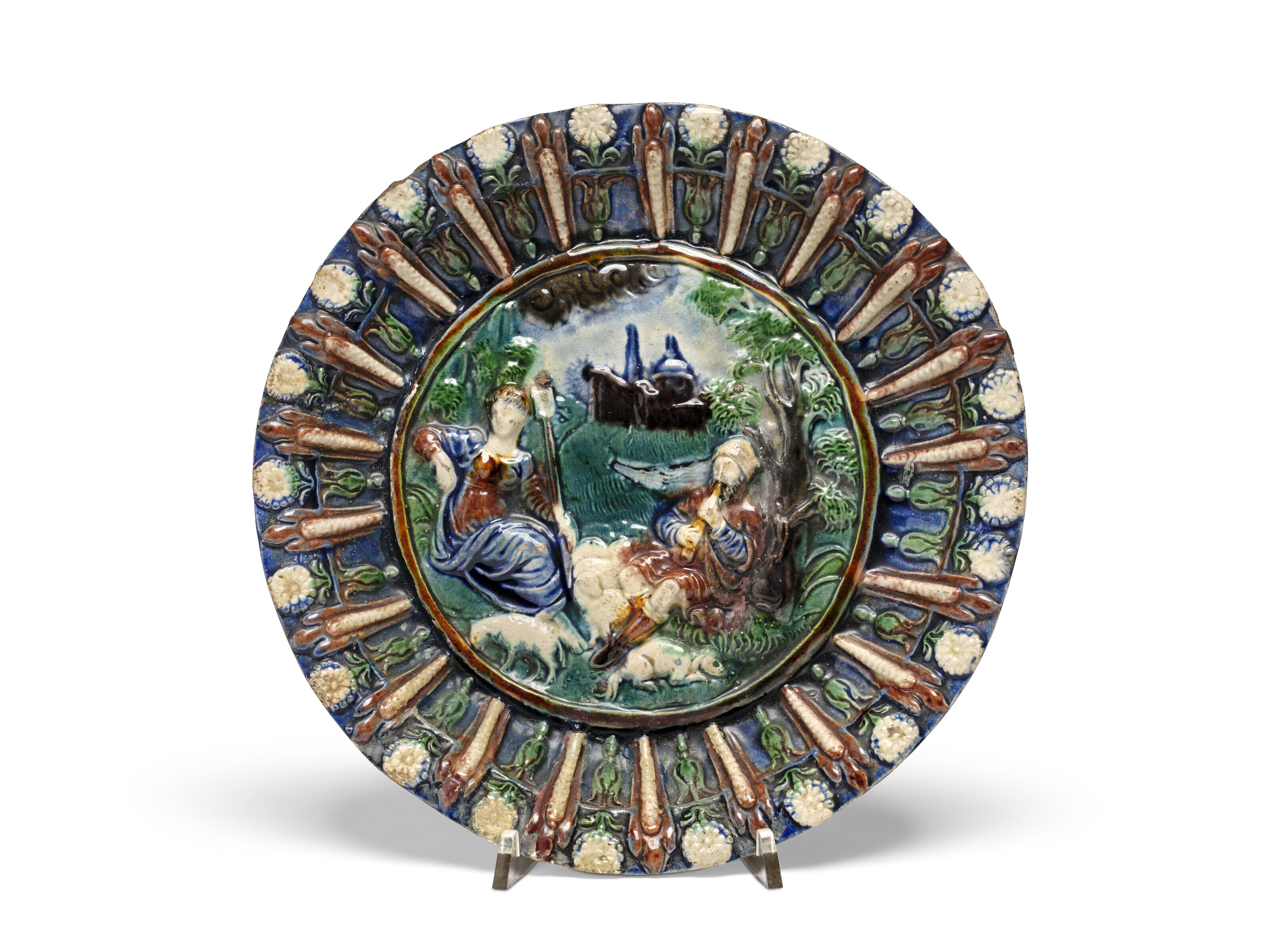 UN PIATTO DI TERRACOTTA FRANCESE NELLO STILE DI BERNARD PALISSY, XVII ...