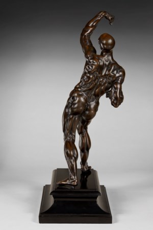 A BRONZE FIGURE OF AN ÉCORCHÉ MAN, CAST FROM A MODEL BY WILLEM DANIELSZ ...