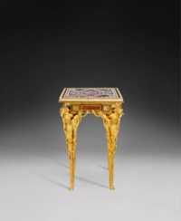 A MAGNIFICENT ITALIAN ORMOLU, WHITE MARBLE AND SEMI-PRECIOUS HARDSTONE ...