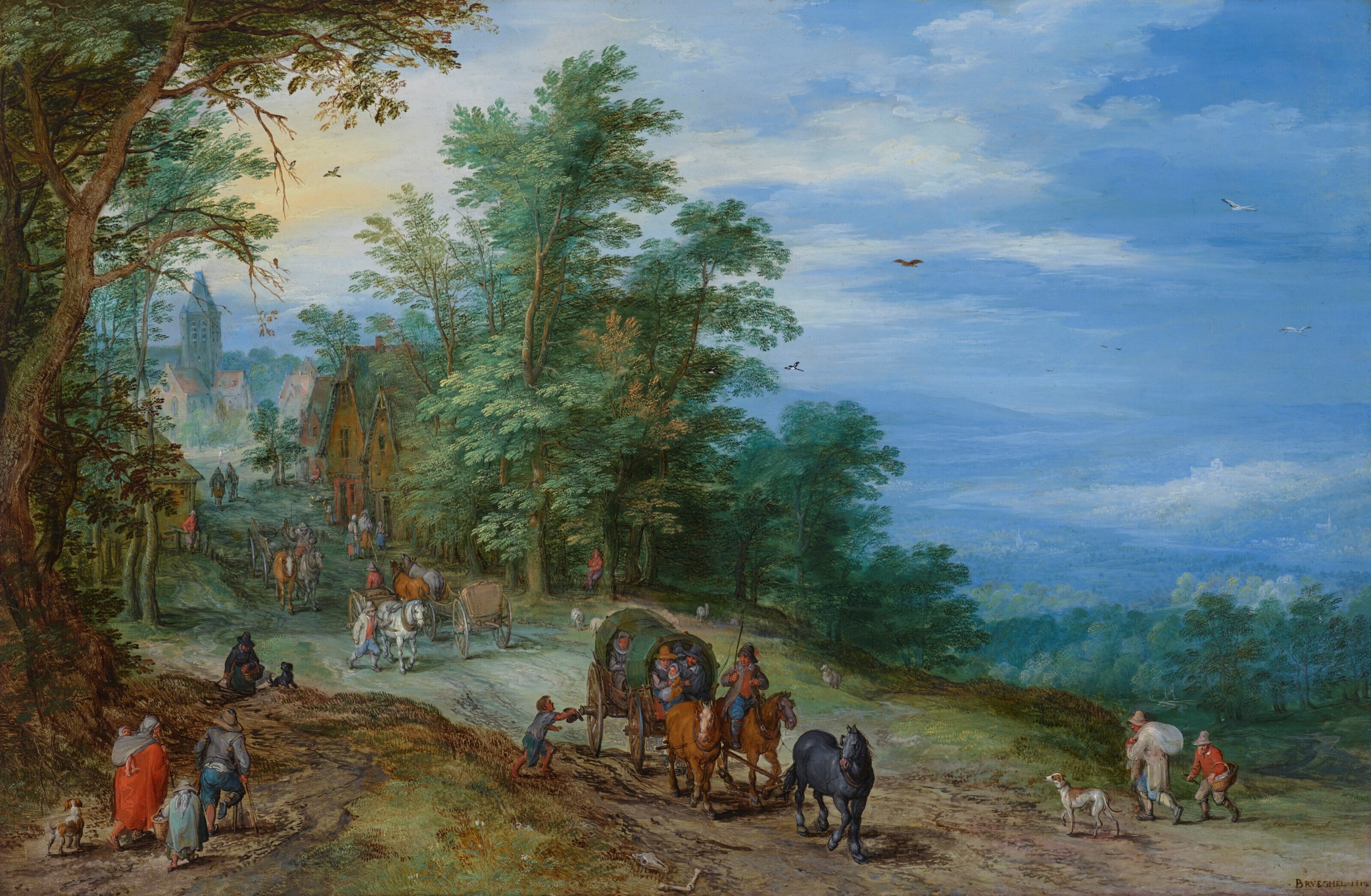 JAN BRUEGHEL I (BRUSSELS 1568-1625 ANTWERP), Summer landscape with tilt ...