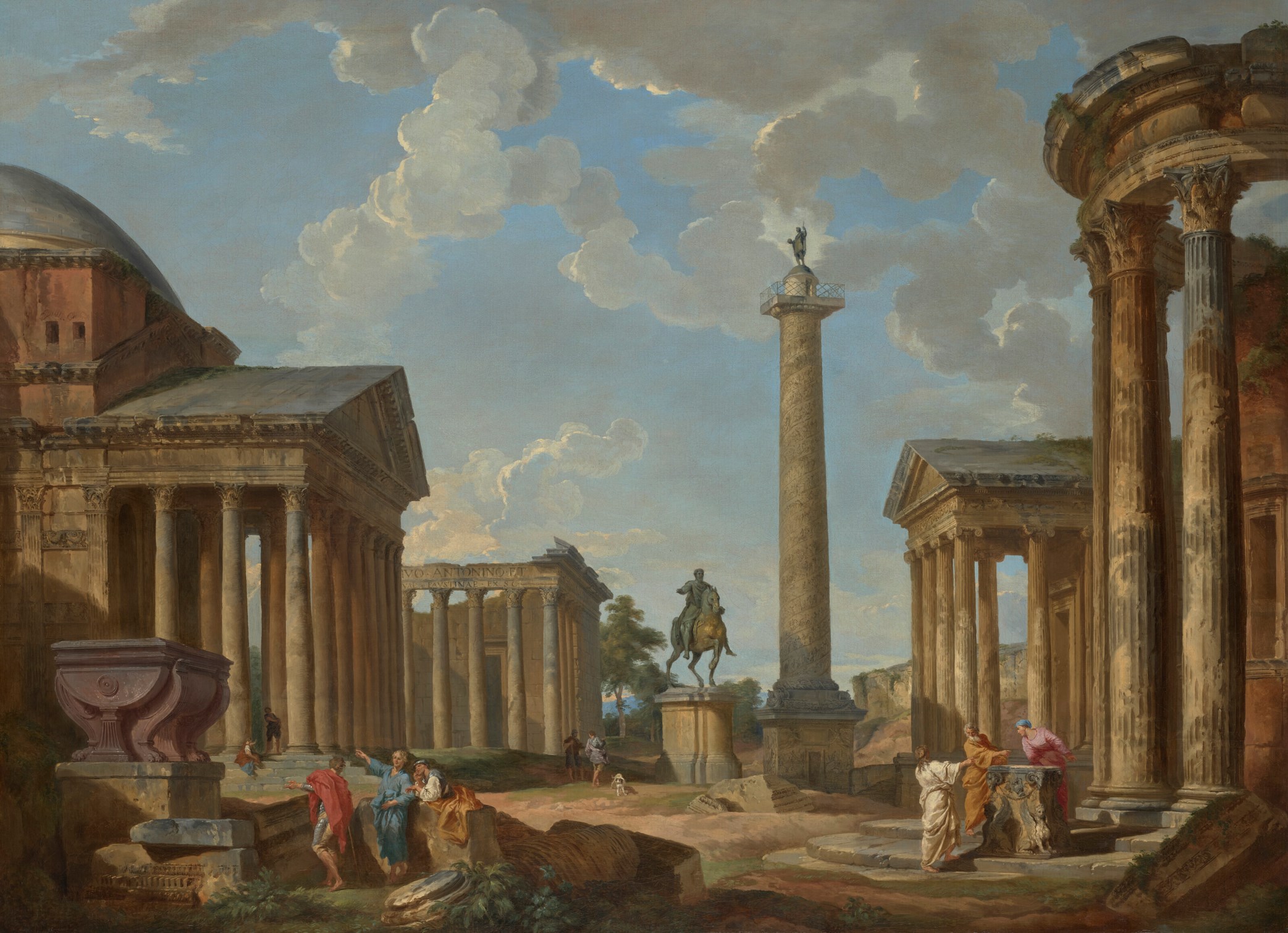 GIOVANNI PAOLO PANINI (PIACENZA 1691-1765 ROME), A capriccio of Roman ...