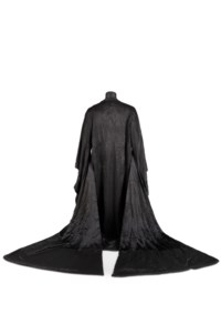 A BLACK METALLIC ROBE OF FIGURED SILK BLEND, RALPH RUCCI CHADO, CIRCA ...