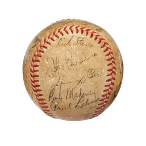 UNIQUE 1951 ST. LOUIS BROWNS TEAM AUTOGRAPHED BASEBALL WITH EDDIE ...