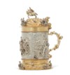 A RARE TRANSYLVANIAN PARCEL-GILT SILVER TANKARD, MARK OF SEBASTIAN HANN ...