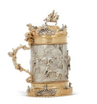 A RARE TRANSYLVANIAN PARCEL-GILT SILVER TANKARD, MARK OF SEBASTIAN HANN ...