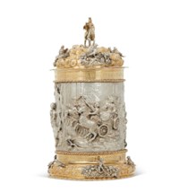A RARE TRANSYLVANIAN PARCEL-GILT SILVER TANKARD, MARK OF SEBASTIAN HANN ...