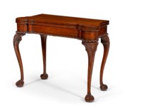 A CHIPPENDALE CARVED MAHOGANY TURRET-TOP CARD TABLE, NEW YORK, 1750 ...