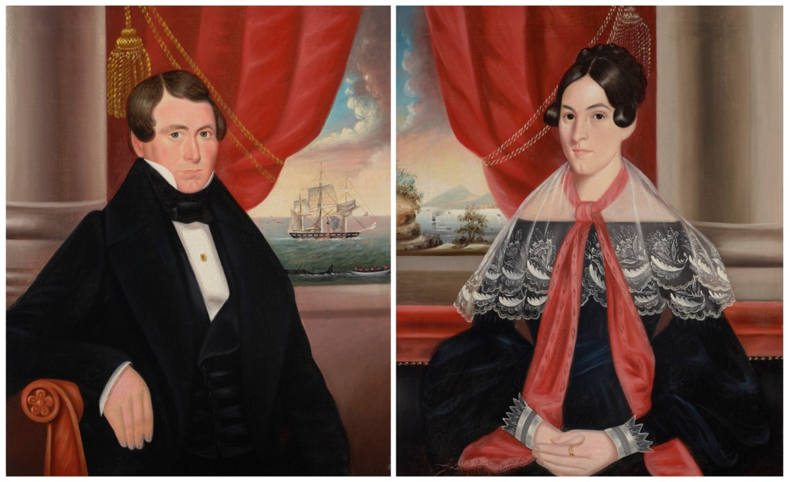 ISAAC SHEFFIELD (1807-1845), A PAIR OF PORTRAITS OF CAPTIAN JOHN ...