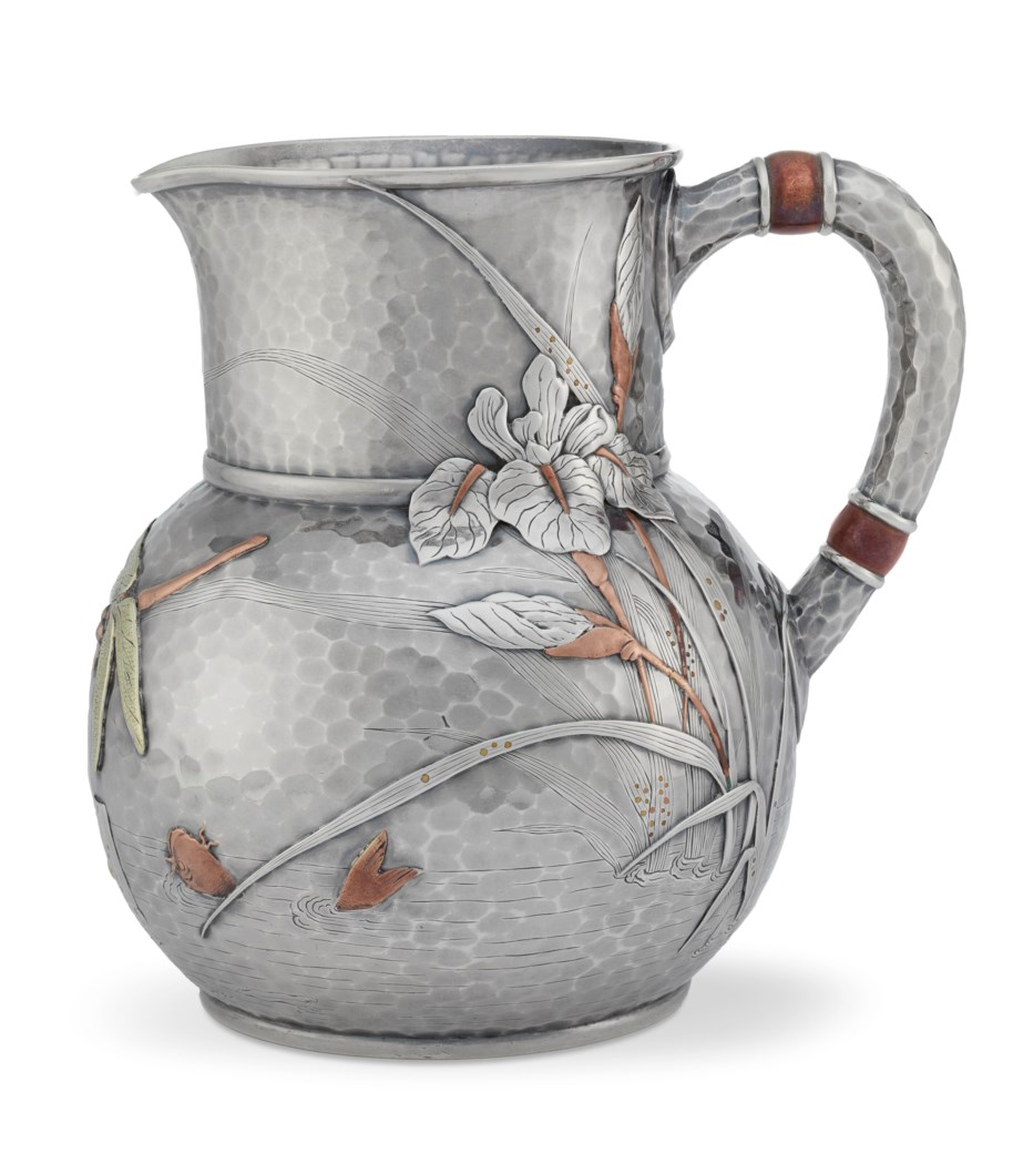 AN AMERICAN SILVER AND MIXED-METAL WATER PITCHER, MARK OF TIFFANY & CO ...