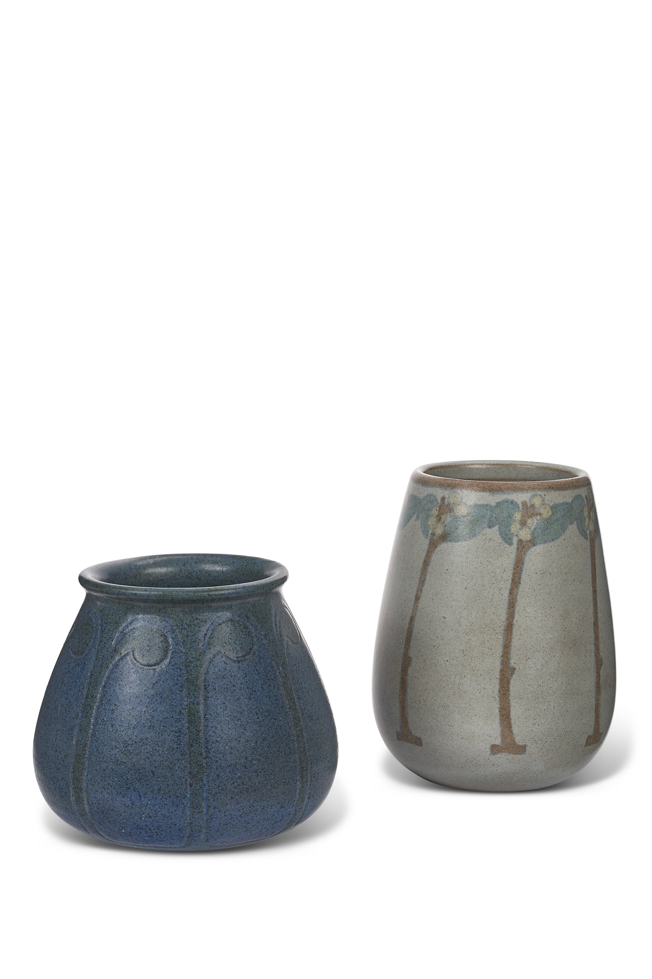 MARBLEHEAD POTTERY, Two vases designed by Arthur Hennessey and executed ...