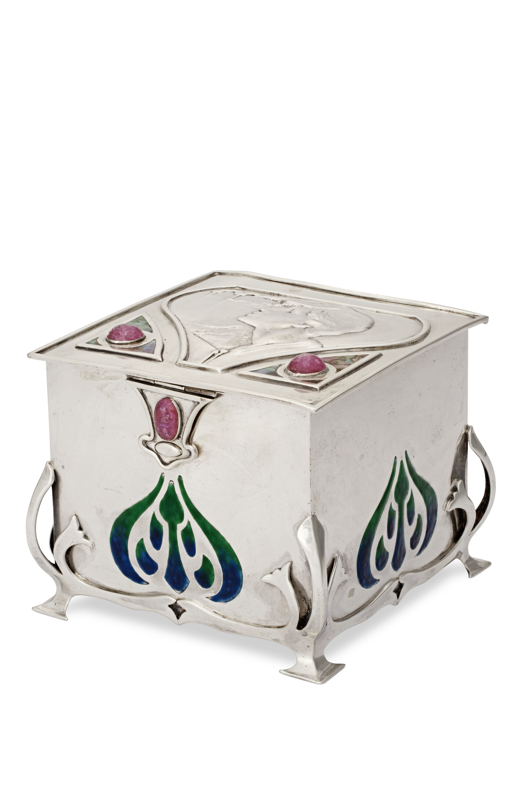KATE HARRIS (ACTIVE 1899-1905), A silver and enamel table casket, 1902 ...
