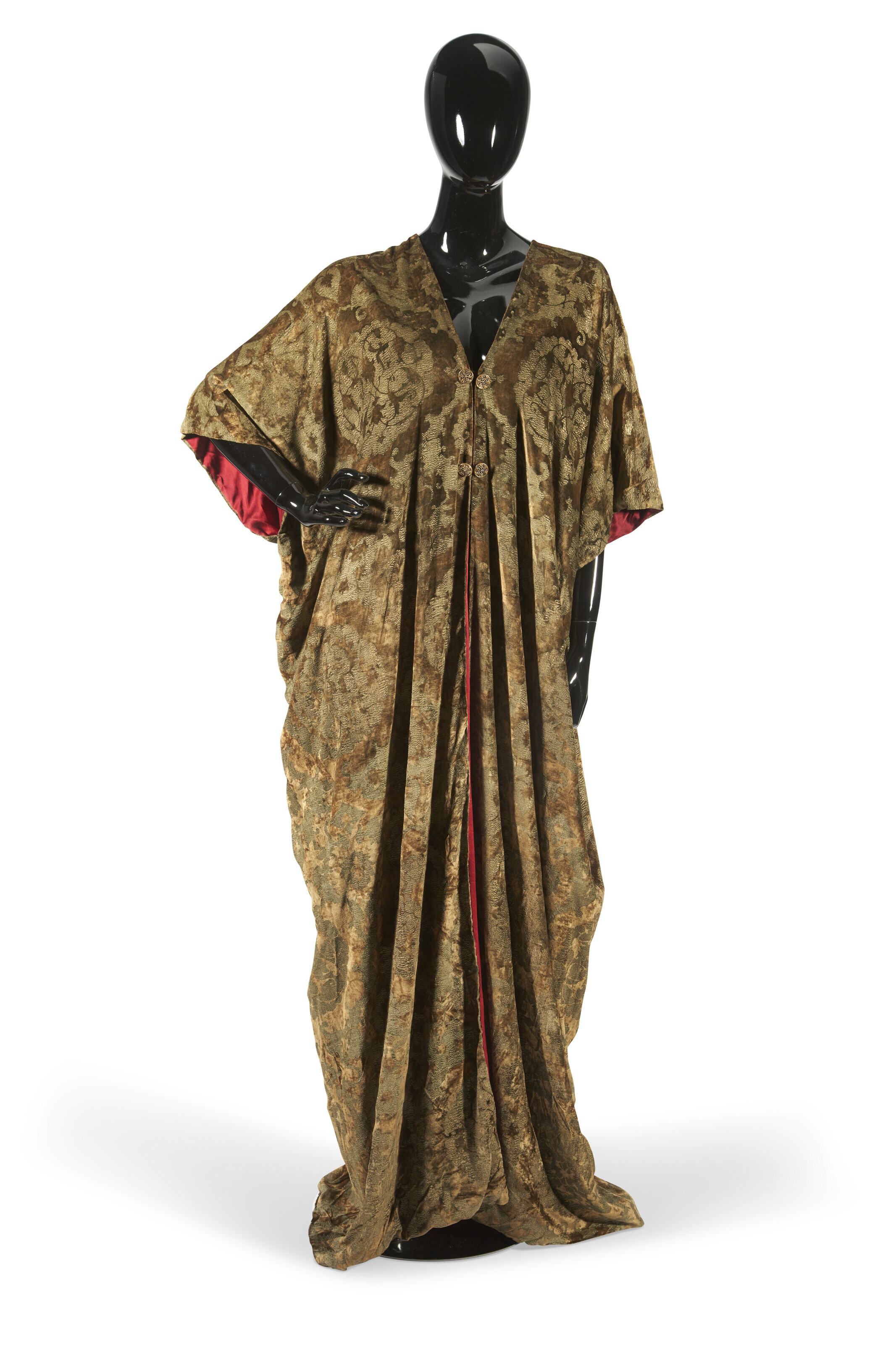 A MOSS GREEN SILK VELVET EVENING CAPE, FORTUNY, CIRCA 1925 | Christie’s