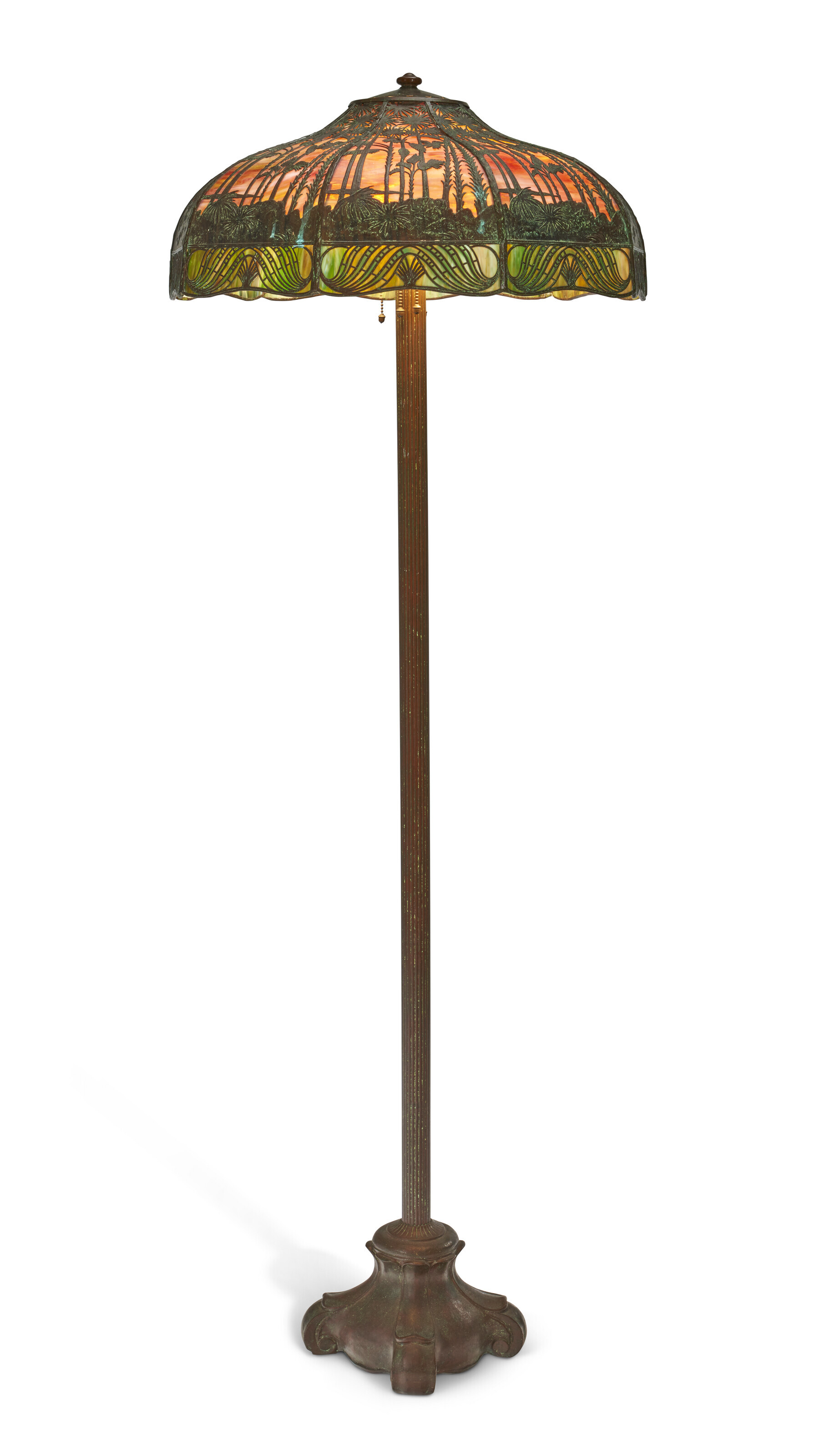 THE HANDEL COMPANY, 'TROPICAL SUNSET' FLOOR LAMP, EARLY 20TH CENTURY ...