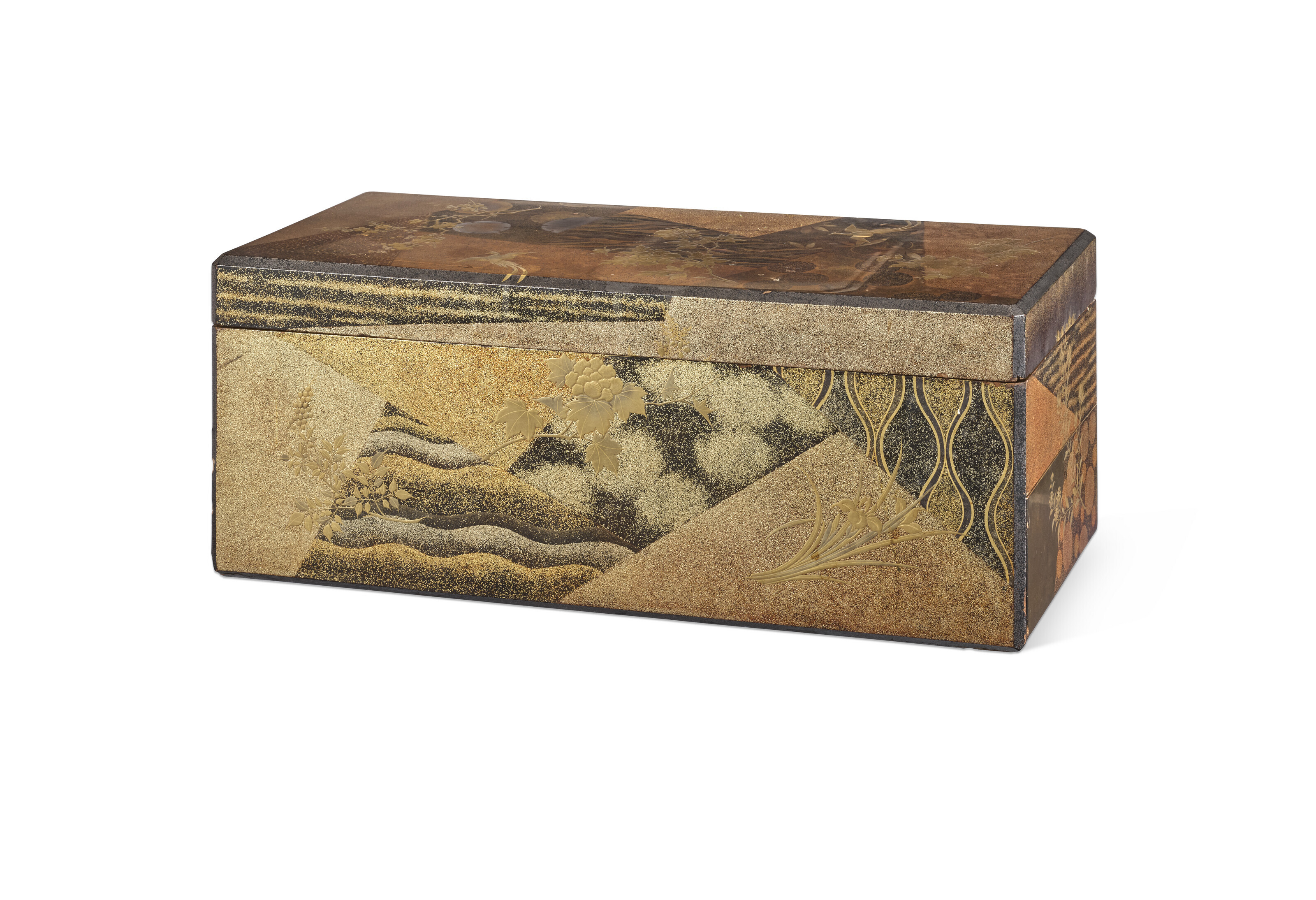 A JAPANESE LACQUER TWO-LAYER WIRITING BOX (SUZUKIBAKO) AND COVER, EDO ...