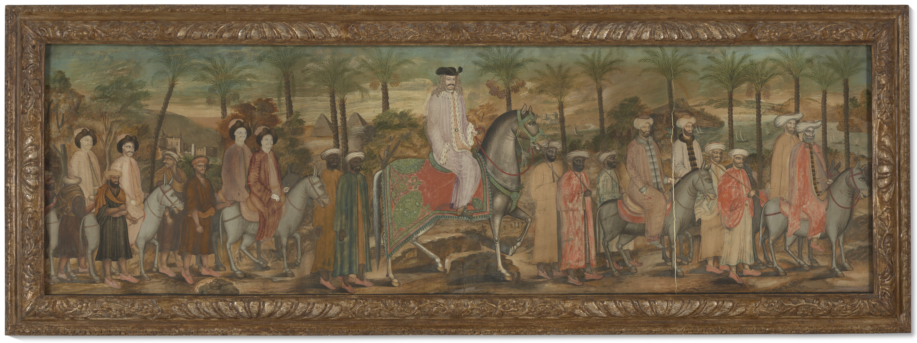 A EUROPEAN GENTLEMAN IN PROCESSION, OTTOMAN TURKEY, EARLY 18TH CENTURY ...
