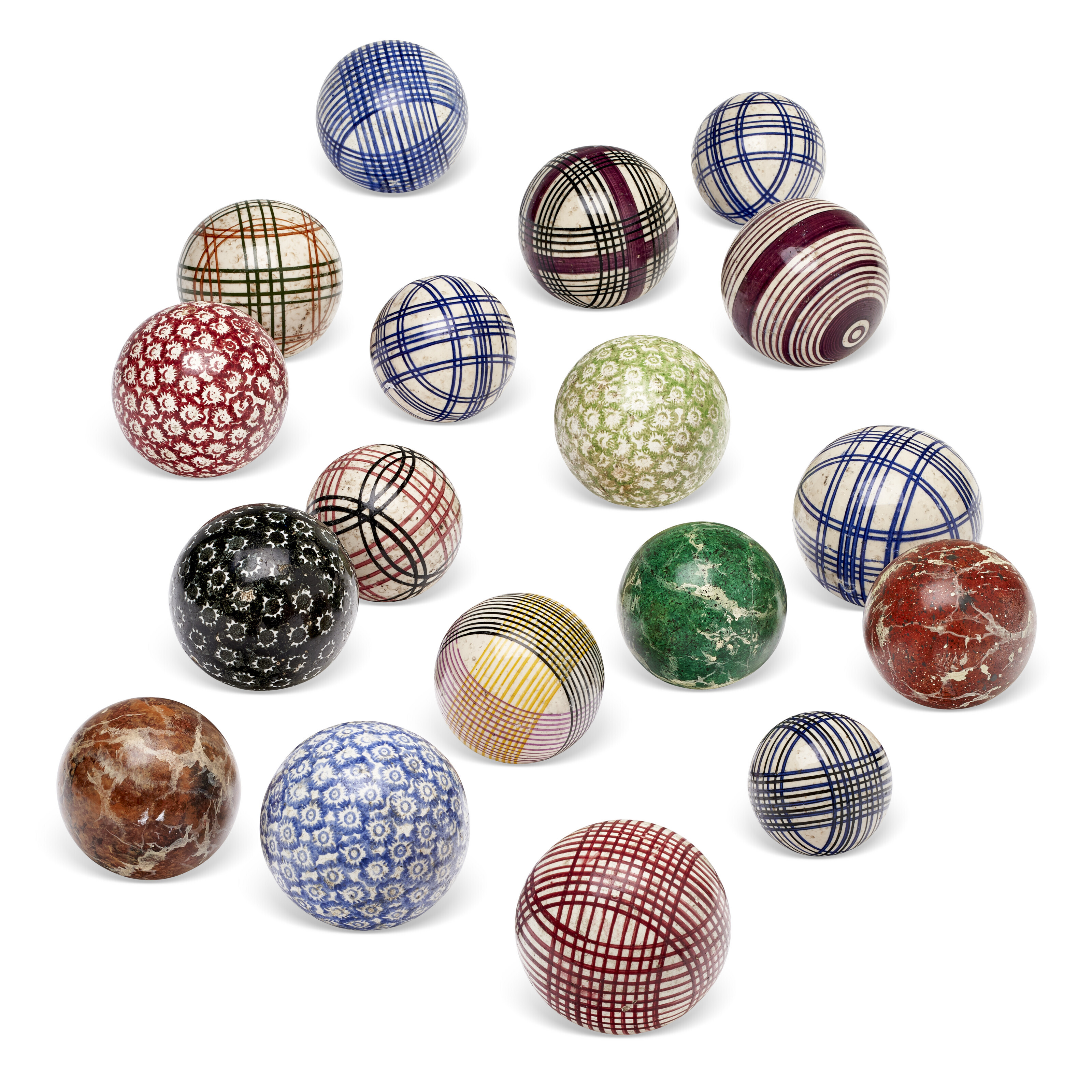 A GROUP OF EIGHTEEN CARPET BALLS, LATE 19TH CENTURY AND LATER | Christie’s