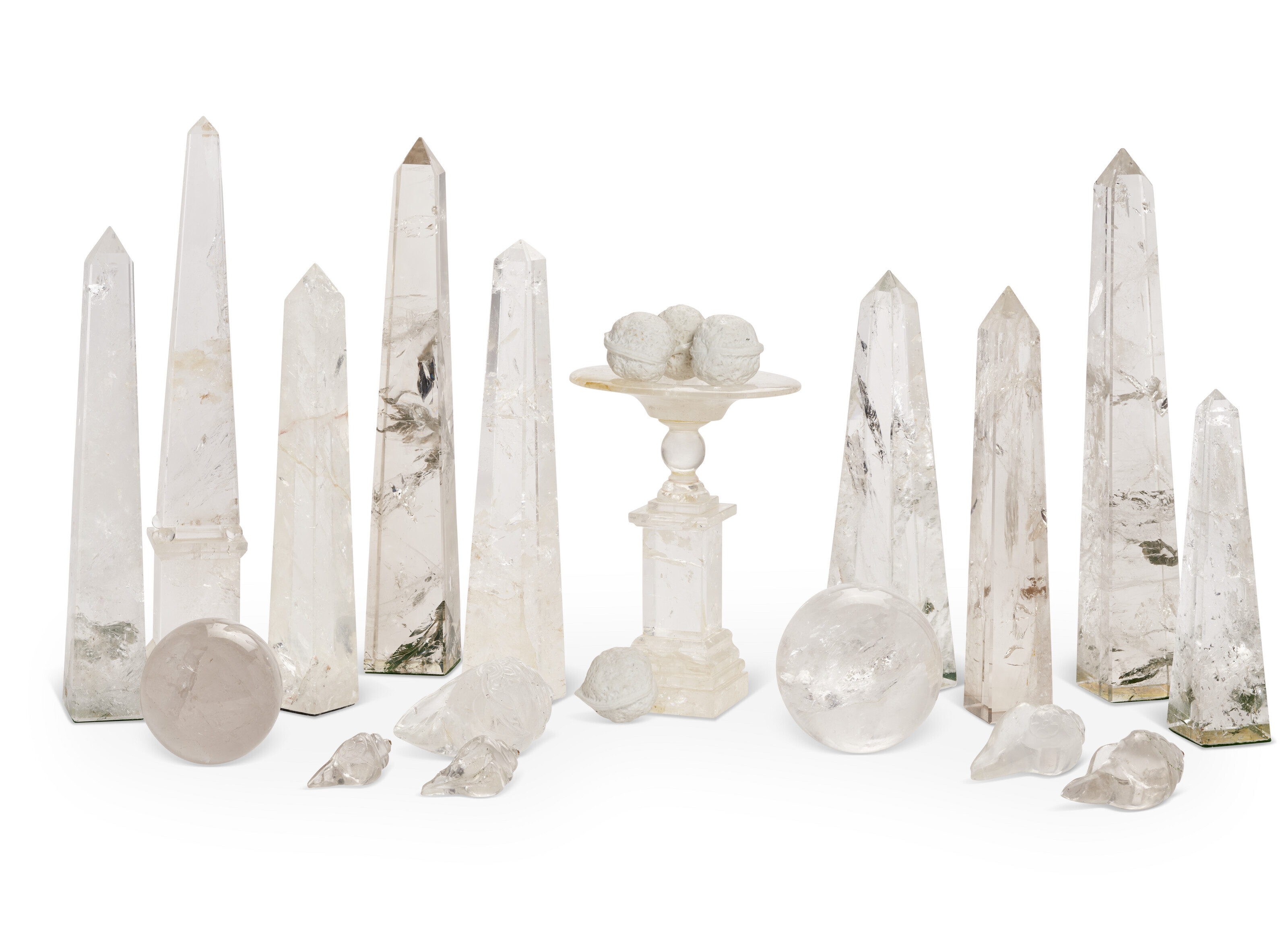 A GROUP OF ROCK CRYSTAL TABLE OBJECTS, 19TH/20TH CENTURY | Christie’s