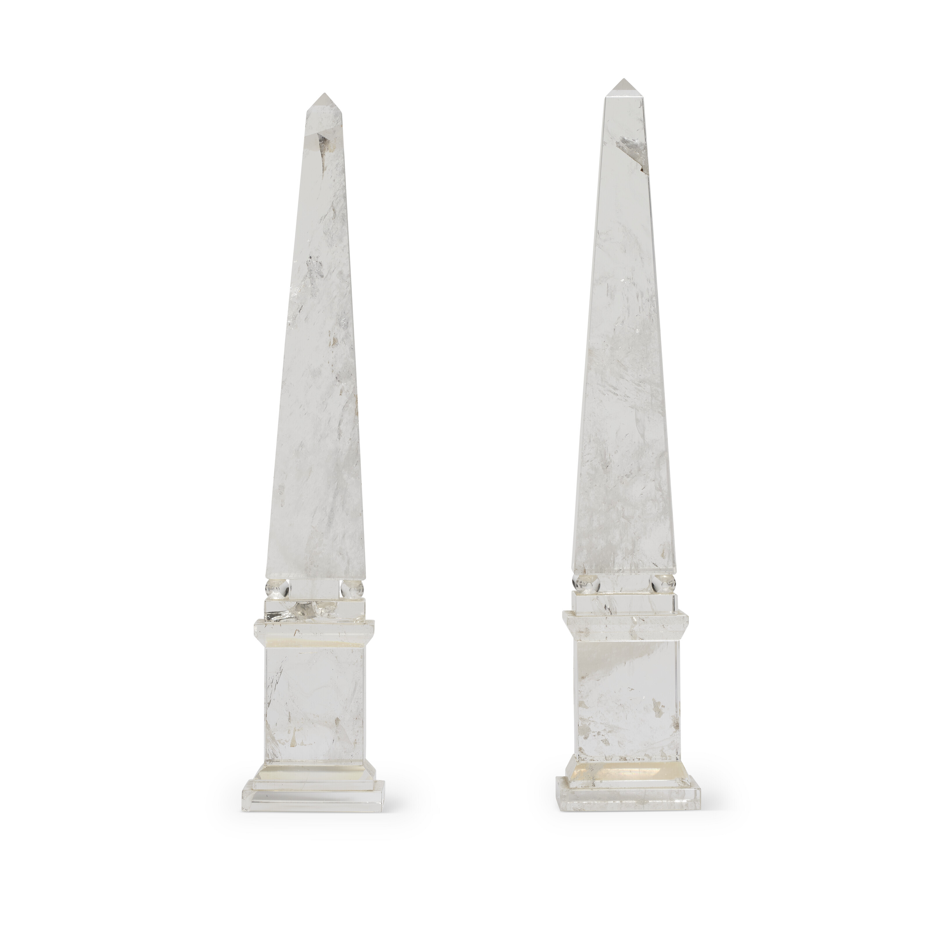 A PAIR OF ROCK CRYSTAL OBELISKS, MODERN | Christie’s