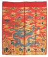 A LARGE RED-GROUND BROCADE `DRAGON' PANEL, 18TH CENTURY | Christie's