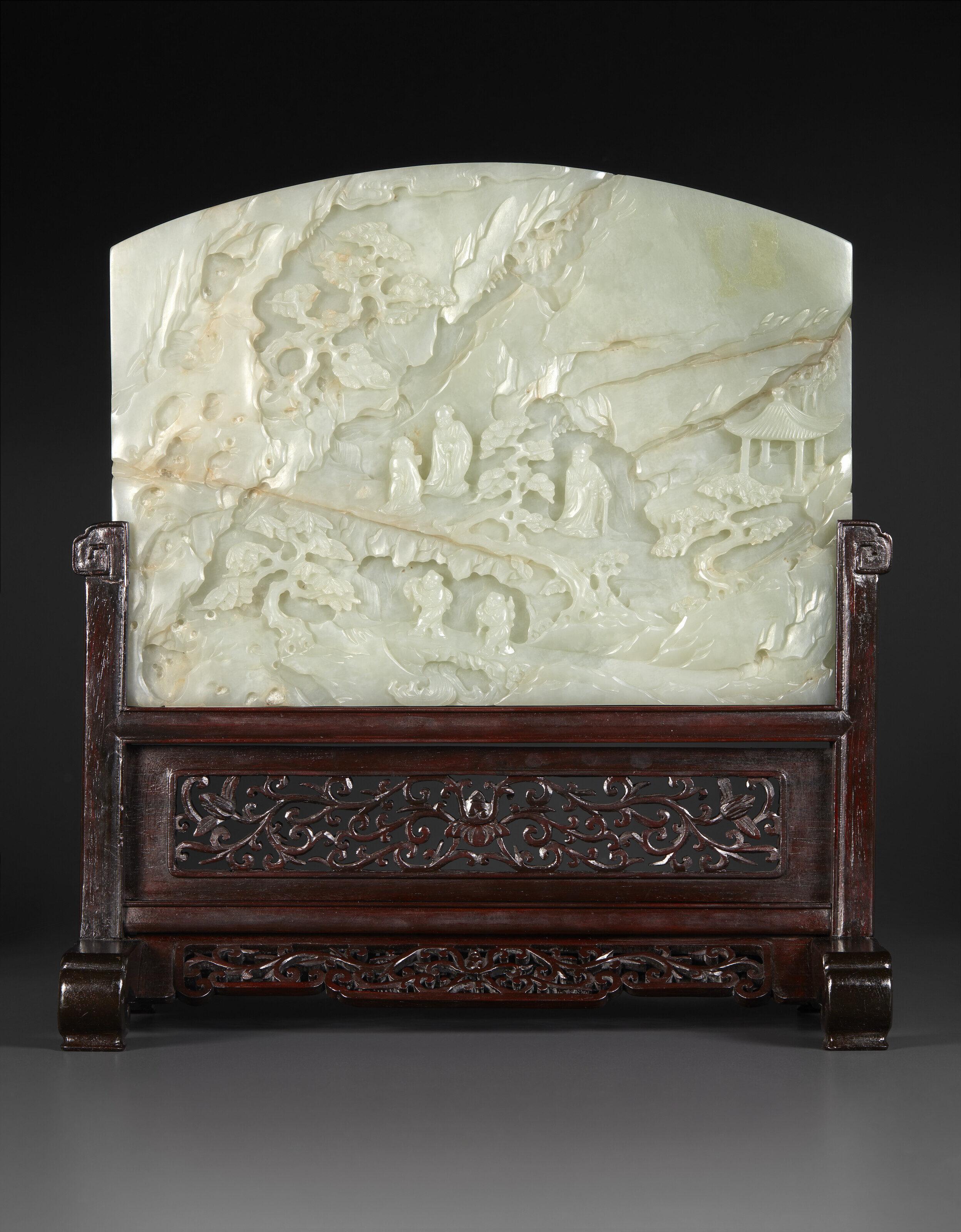 A PALE GREENISH-WHITE JADE `ENDLESS KNOT' PENDANT, 18TH-19TH CENTURY ...