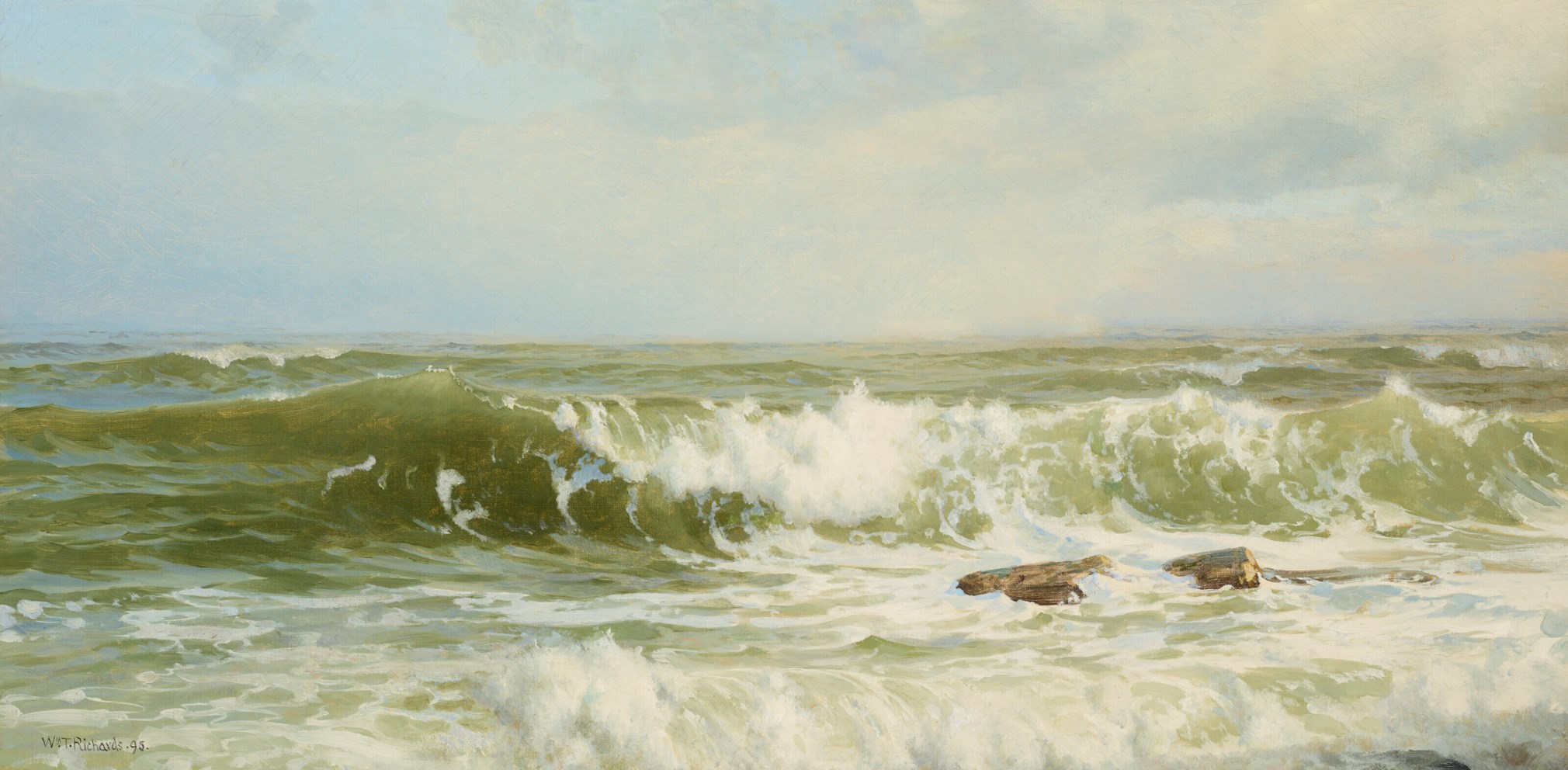 WILLIAM TROST RICHARDS (1833-1905), Surf and Clearing Mist, Beaver Tail ...
