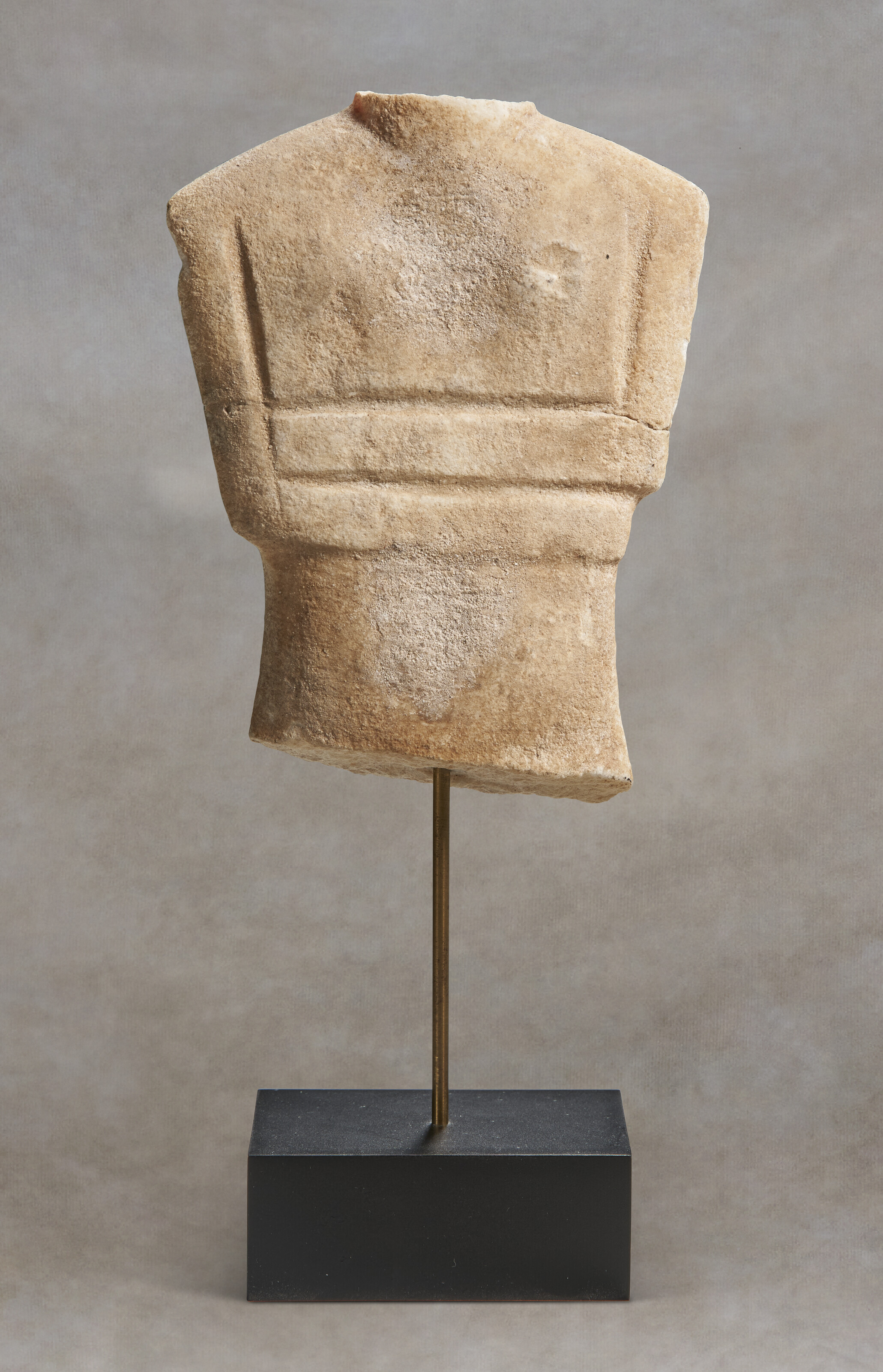 A BYZANTINE MARBLE MOSAIC PANEL WITH TWO FISH, A DUCK AND A BIRD, CIRCA ...