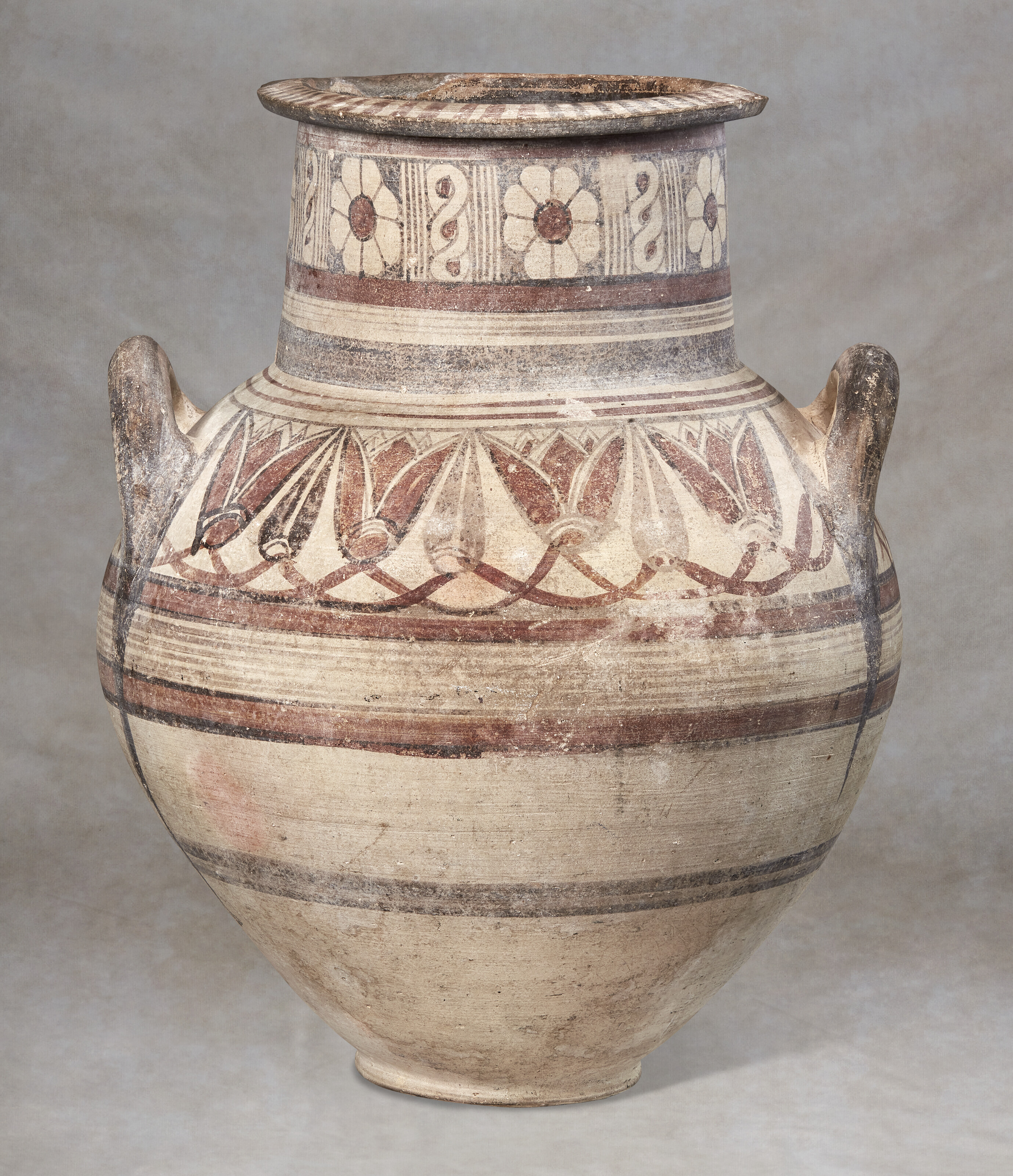 A BYZANTINE MARBLE MOSAIC PANEL WITH TWO FISH, A DUCK AND A BIRD, CIRCA ...