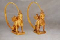 A PAIR OF GREEK GOLD SPHINX EARRINGS, HELLENISTIC PERIOD, CIRCA 3RD-2ND ...
