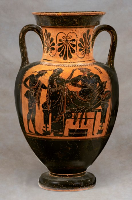AN ATTIC BLACK-FIGURED NECK-AMPHORA (DOUBLEEN), ATTRIBUTED TO THE ...