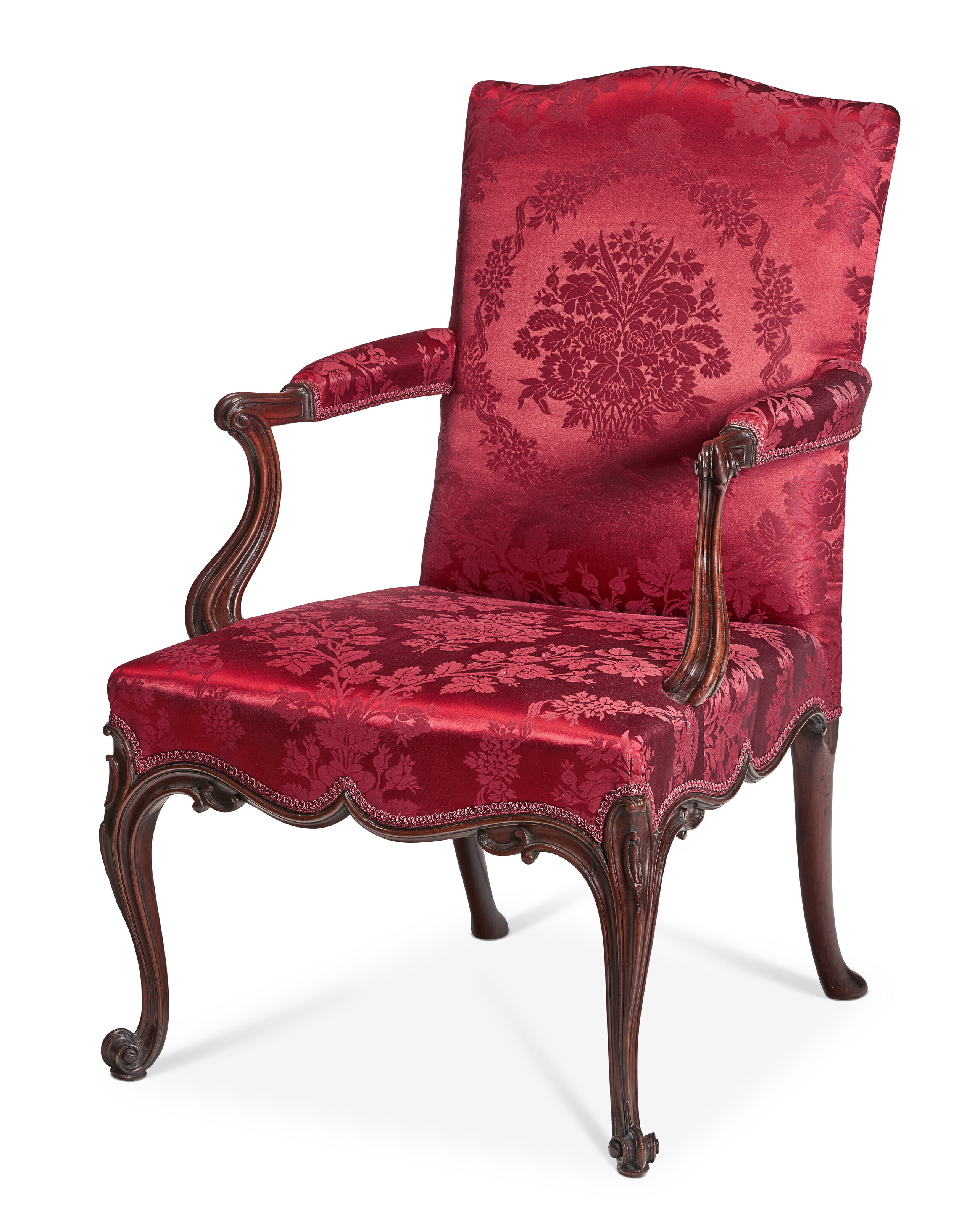 A GEORGE III MAHOGANY ARMCHAIR, ATTRIBUTED TO THOMAS CHIPPENDALE, CIRCA ...