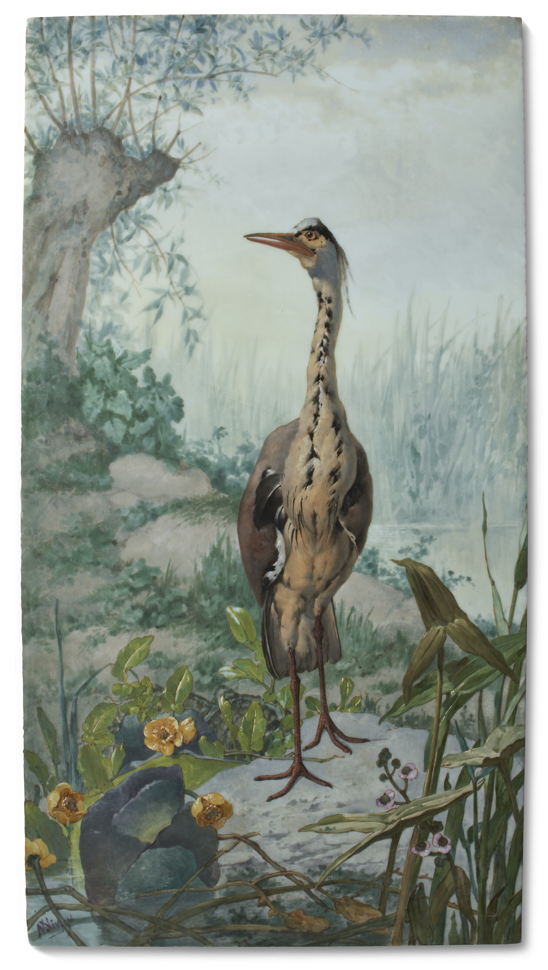 A MONUMENTAL FRENCH OPALINE GLASS PANEL, CIRCA 1880, SIGNED N.(ARCISSE ...