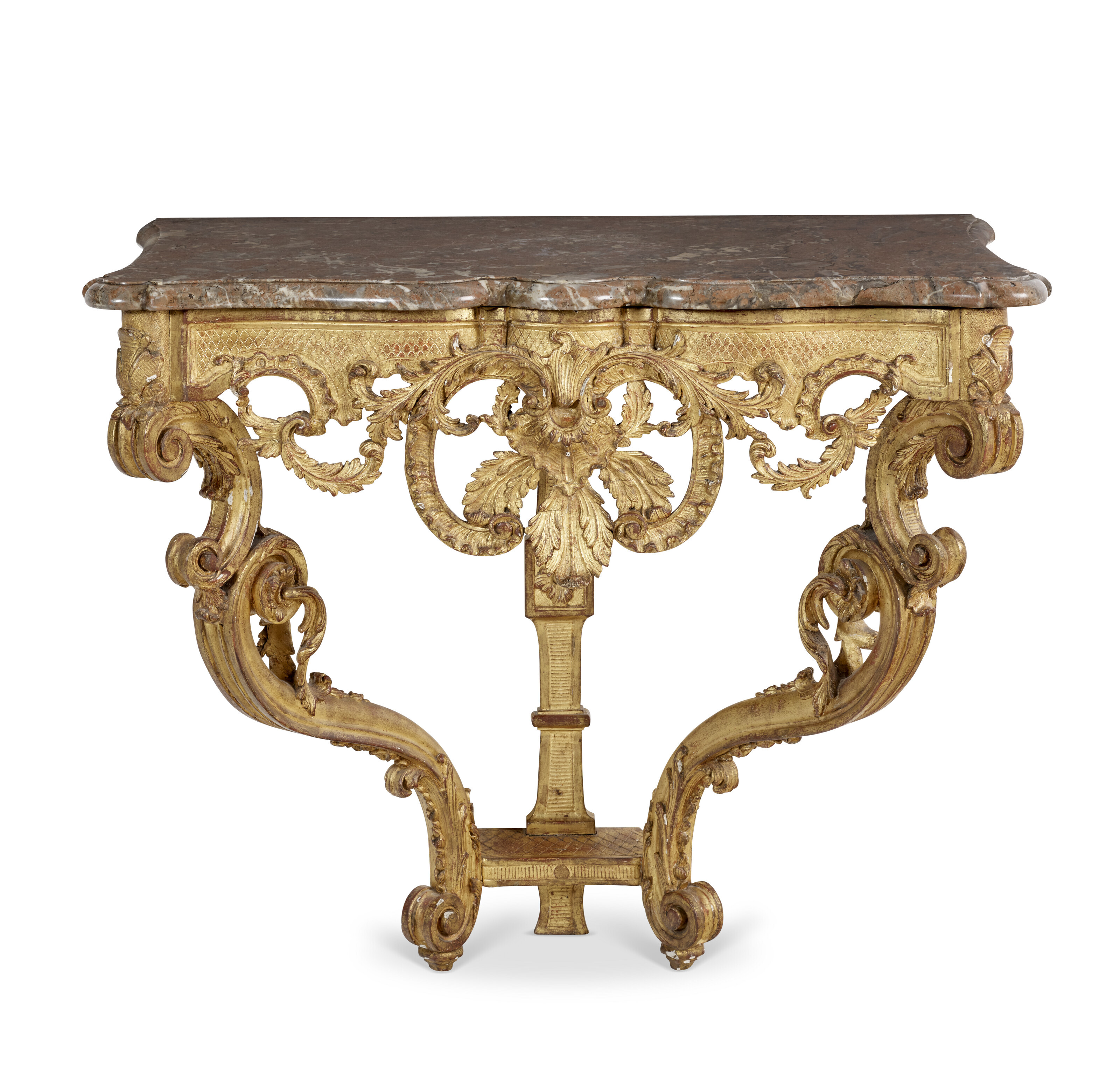 A REGENCE GILTWOOD CONSOLE TABLE, POSSIBLY NORTH EUROPEAN, CIRCA 1720 ...