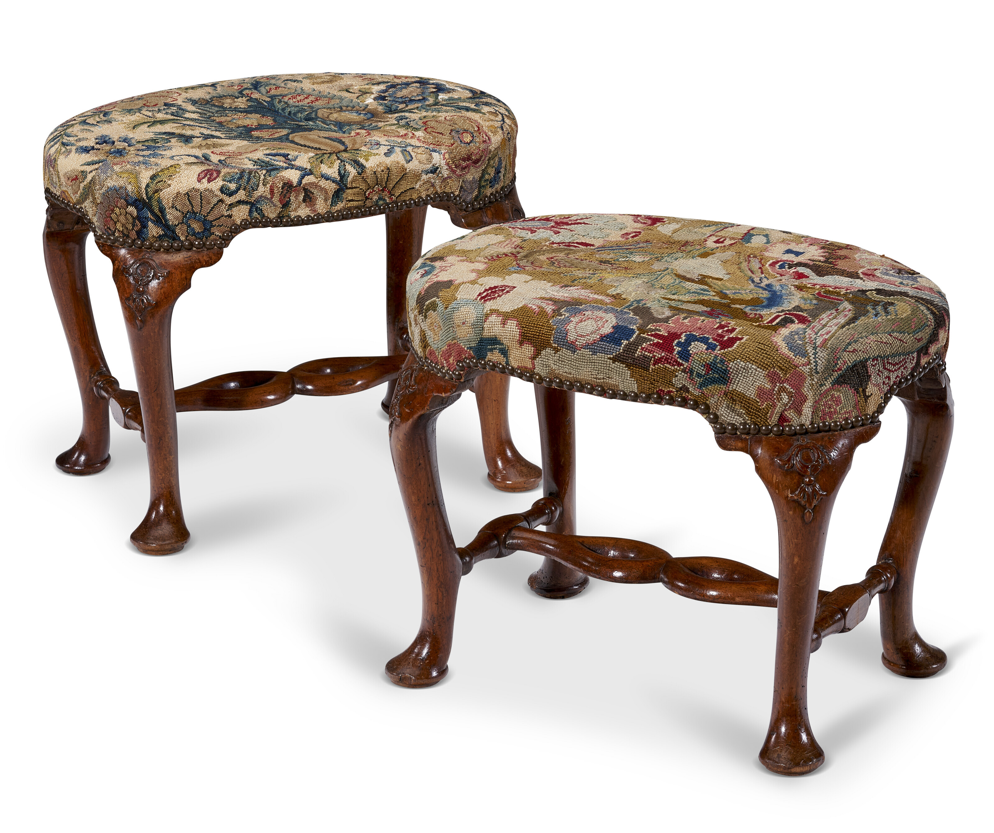 A PAIR OF GEORGE I WALNUT STOOLS, CIRCA 1720 | Christie’s