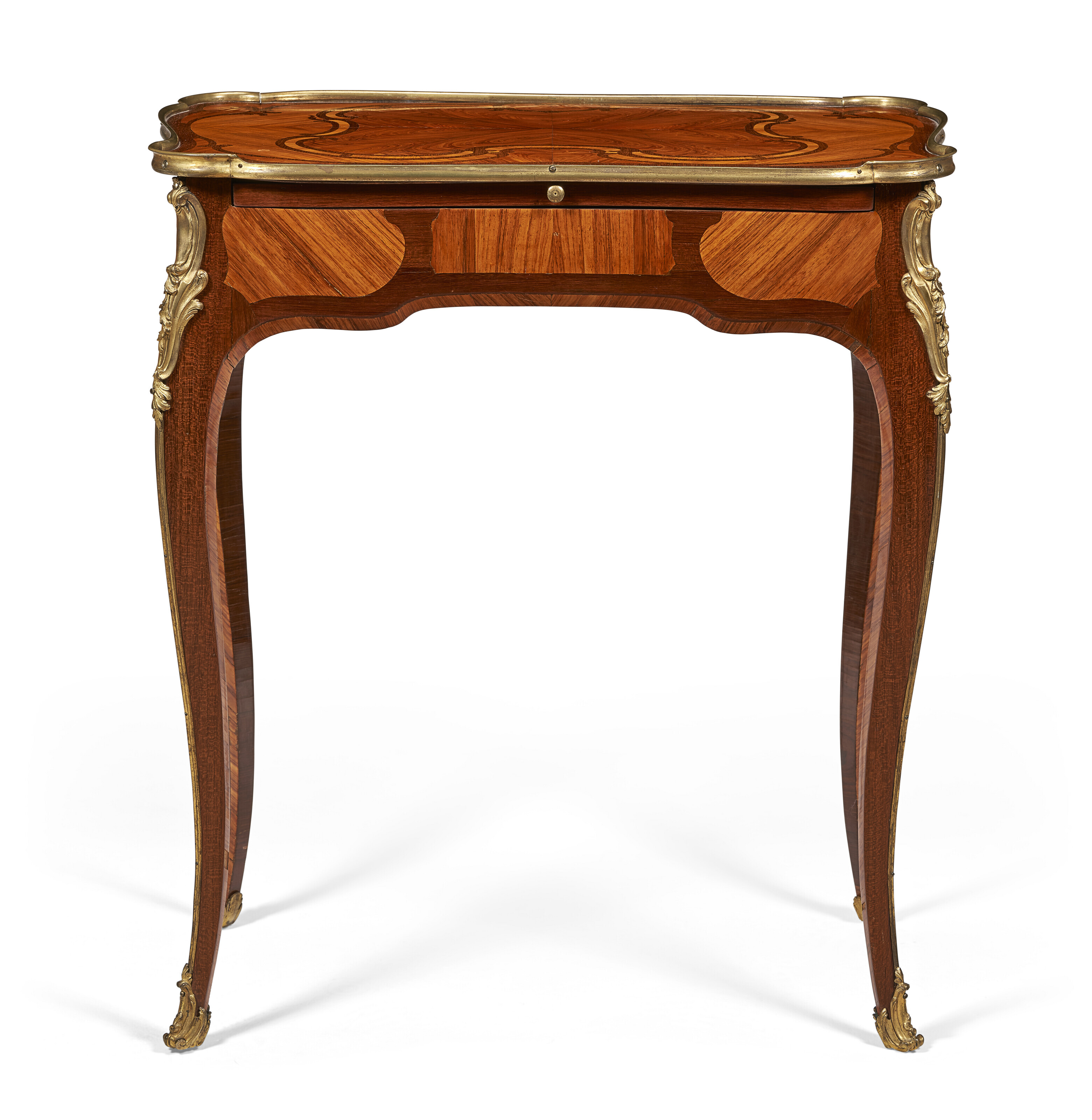 A LOUIS XV ORMOLU-MOUNTED TULIPWOOD AND AMARANTH TABLE A ECRIRE ...