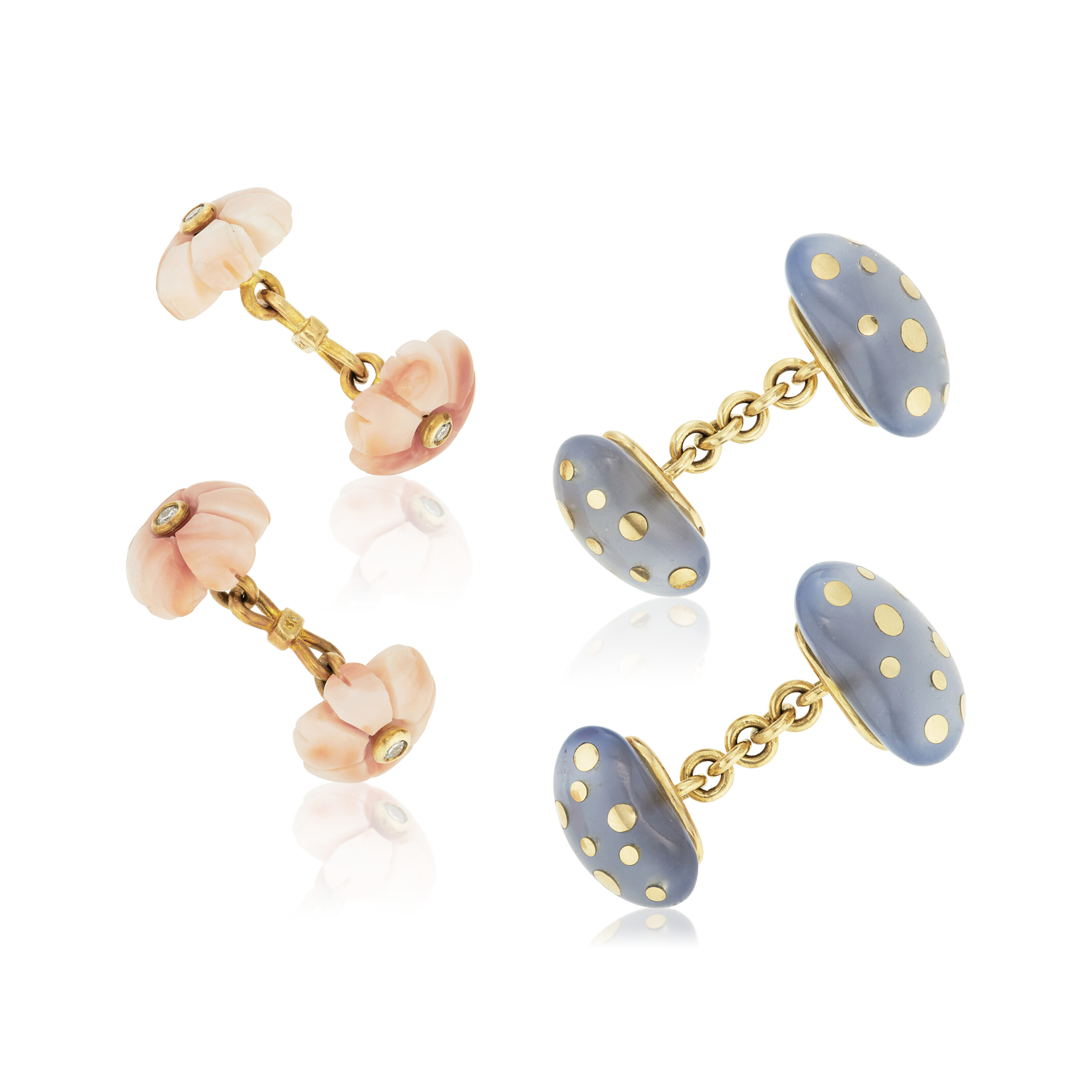 NO RESERVE | PAIR OF MULTI-GEM TAFFIN AND PRINCE DIMITRI CUFFLINKS ...
