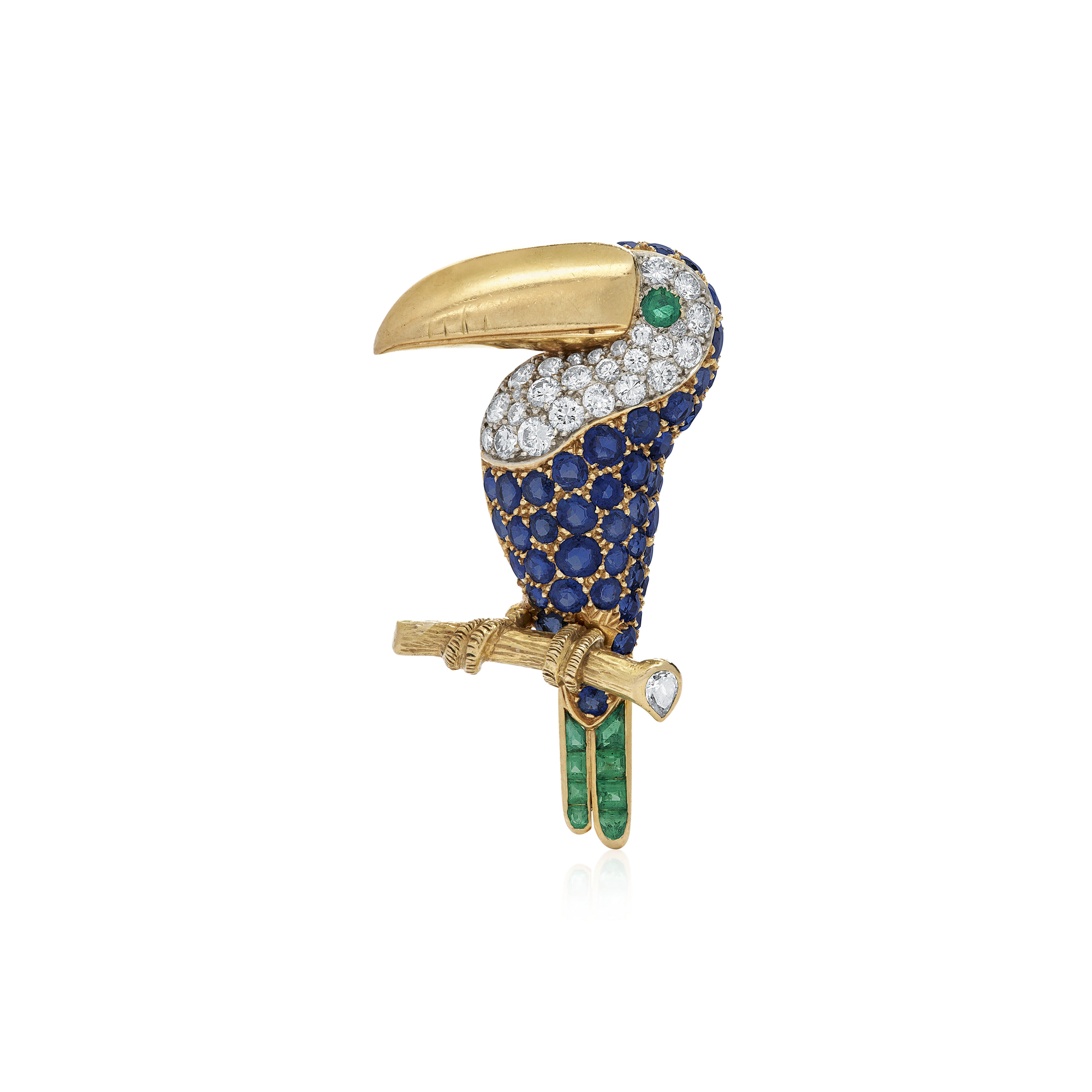 CARTIER SAPPHIRE, EMERALD AND DIAMOND BIRD BROOCH, | Christie’s