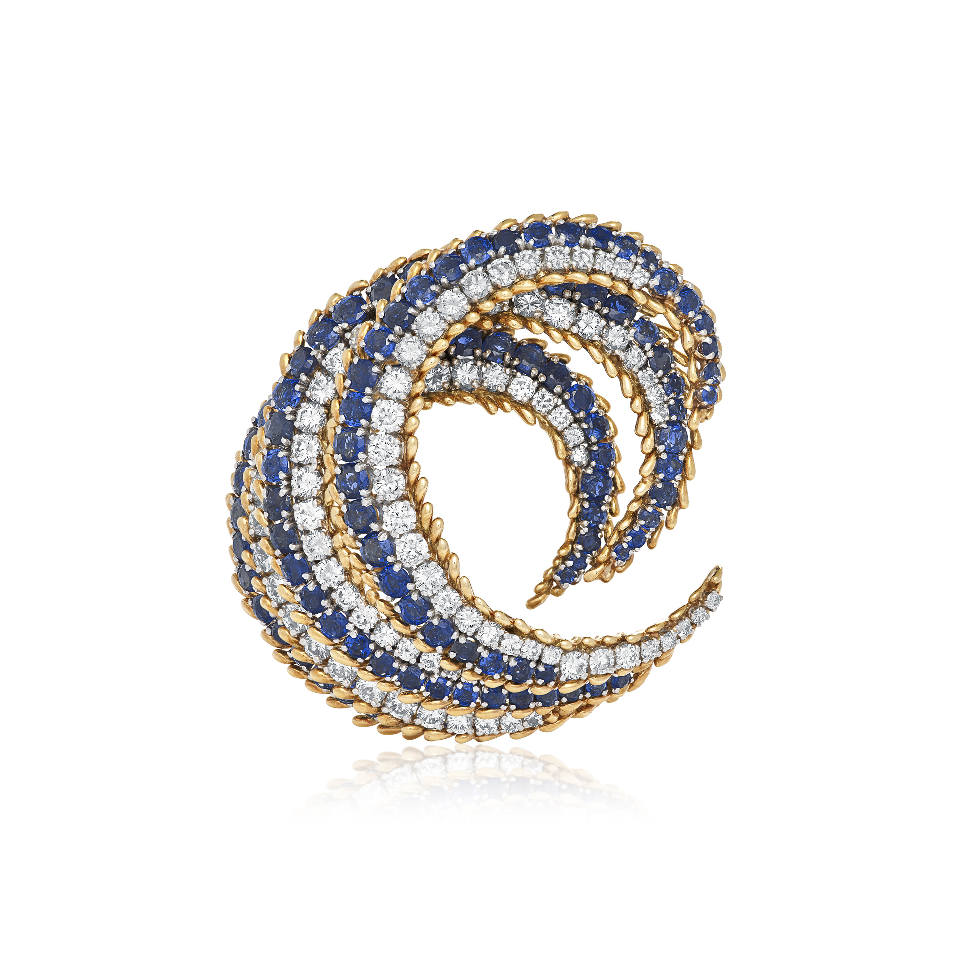 DAVID WEBB DIAMOND, SAPPHIRE AND GOLD BROOCH, | Christie’s