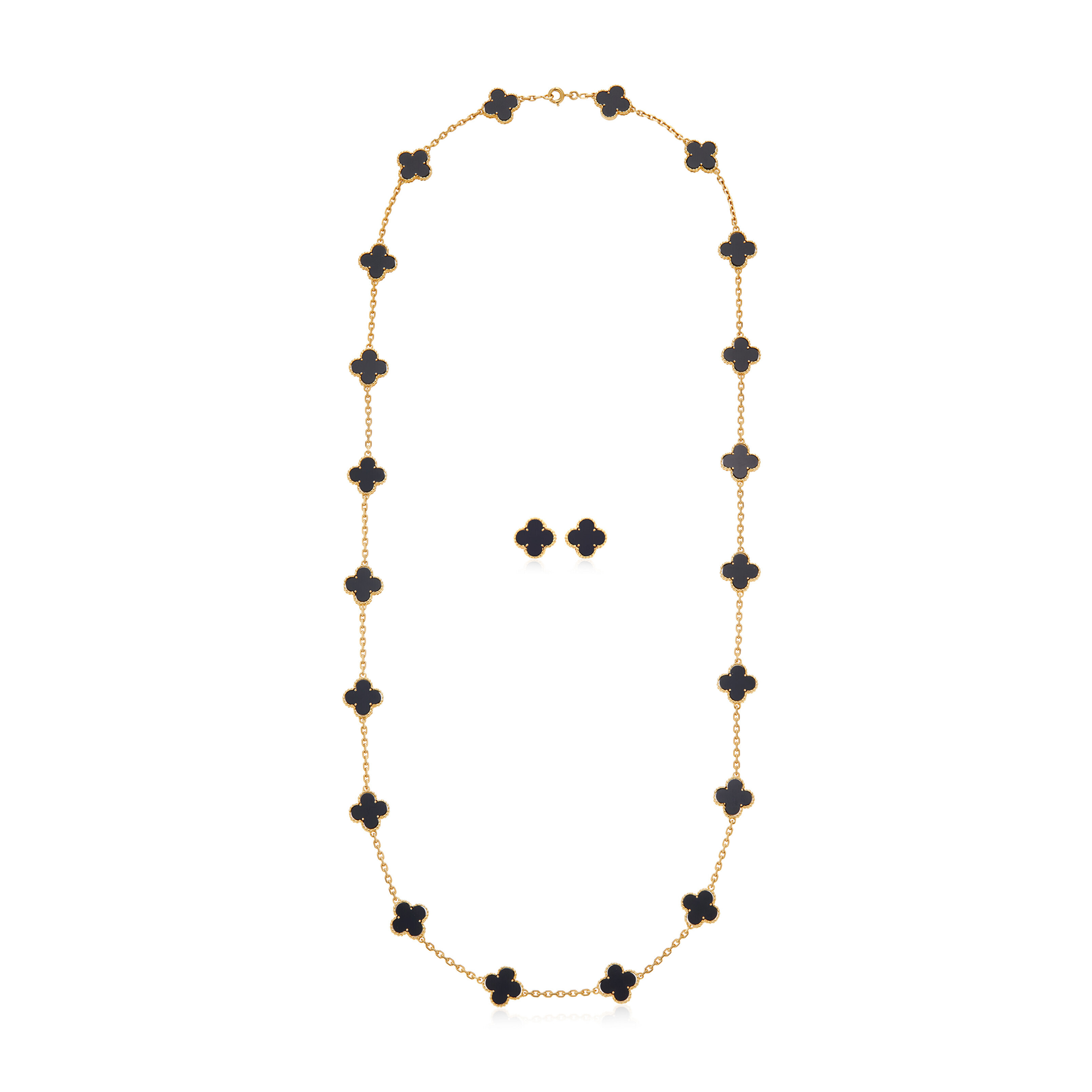 VAN CLEEF & ARPELS SET OF ONYX 'VINTAGE ALHAMBRA' JEWELRY, | Christie’s