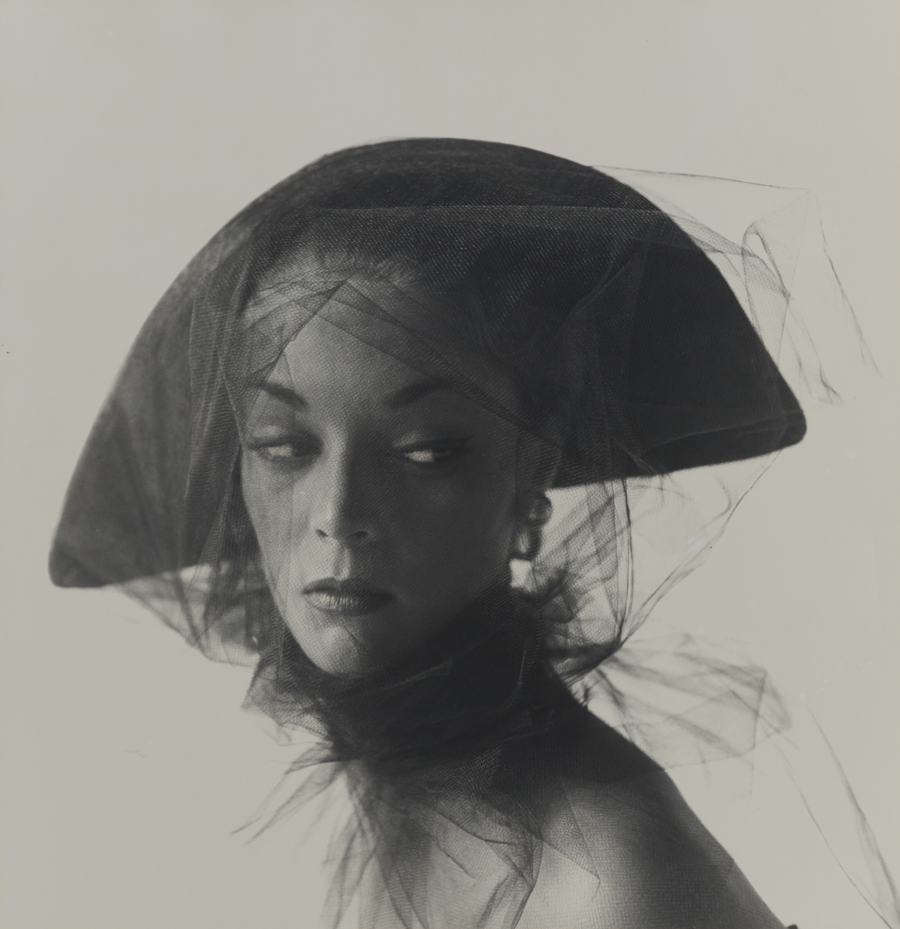 IRVING PENN (1917–2009), Girl in Veiled Hat (Jean Patchett), New York ...