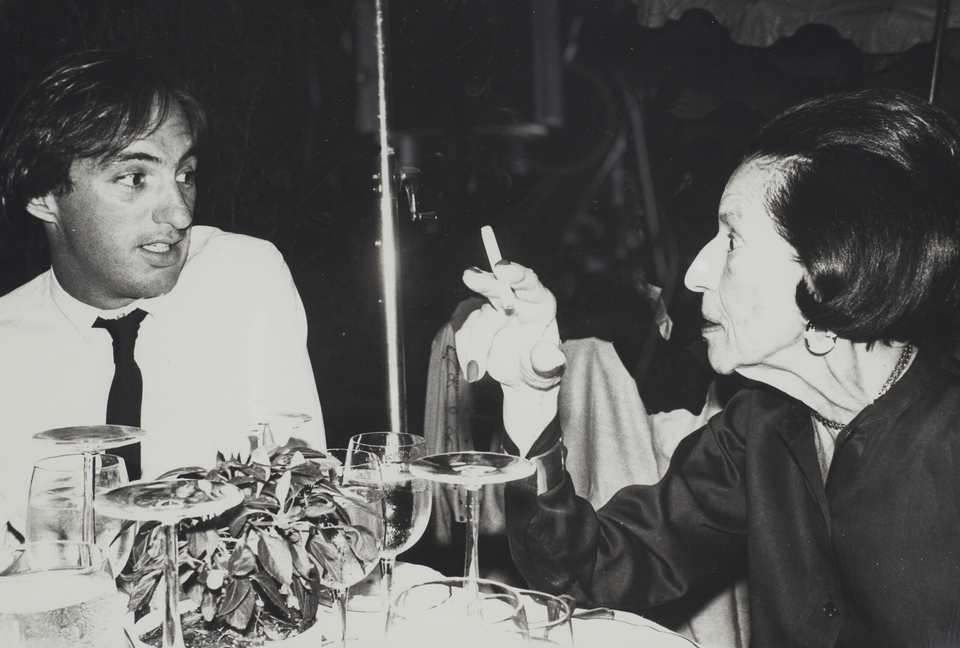 ANDY WARHOL (1928–1987), Jon Gould and Diana Vreeland at his birthday party, Barbetta's, August ...