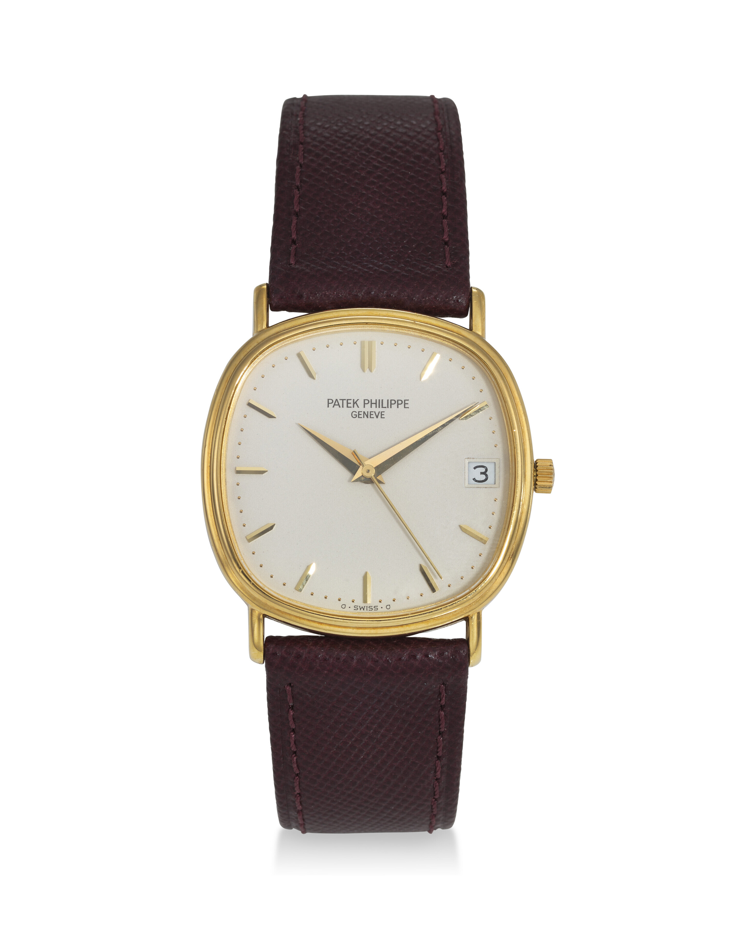 PATEK PHILIPPE, REF. 3734, GOLDEN ELLIPSE, AN 18K YELLOW GOLD CUSHION ...