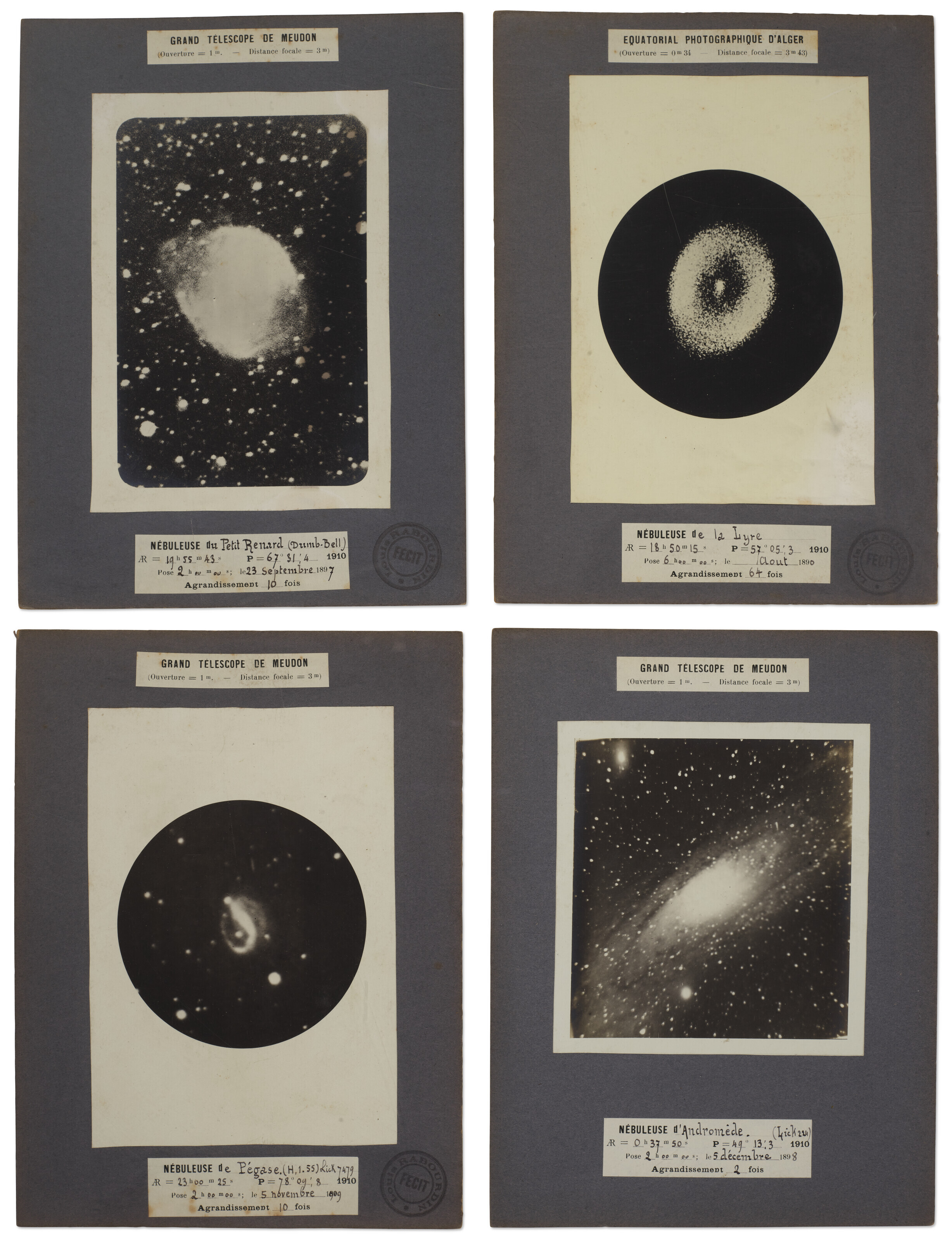 Photographs of nebulae, Louis Rabourdin, mostly 1897-1899 | Christie’s