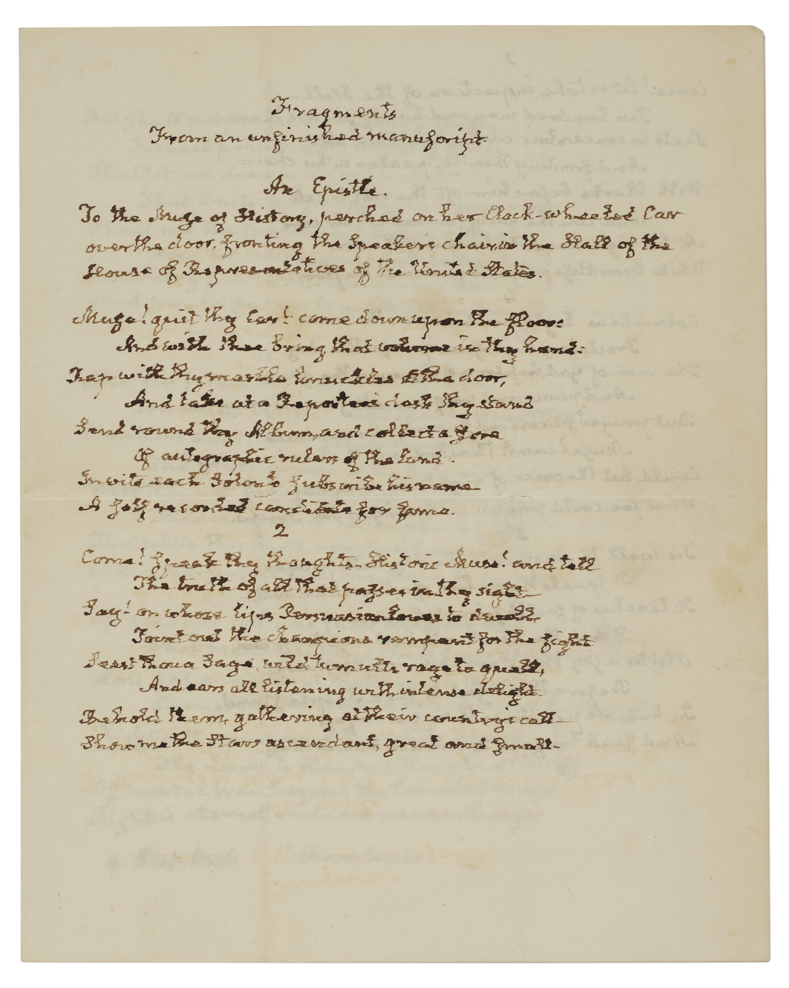 An anti-slavery poem, John Quincy Adams, ca. 1840 | Christie’s