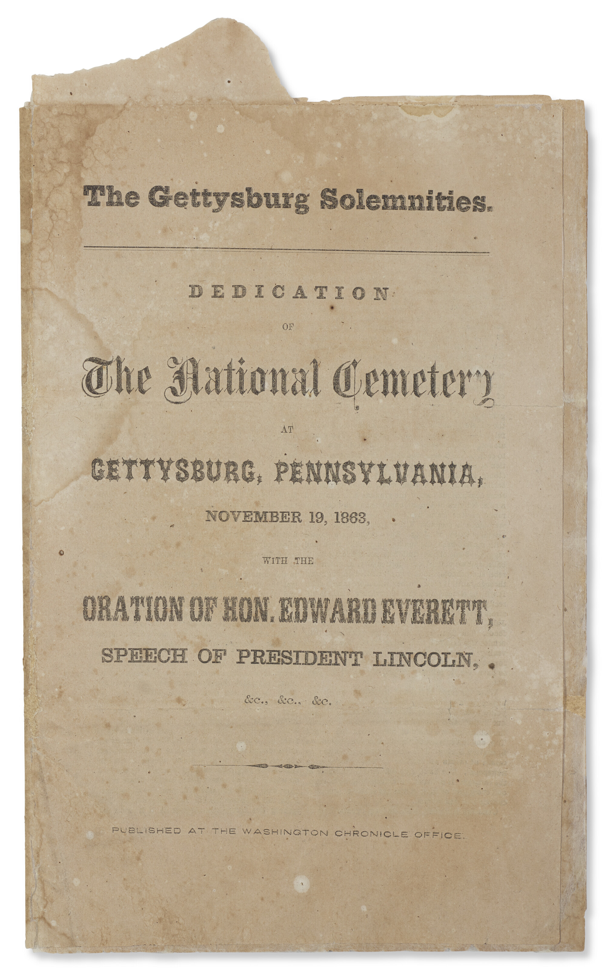 The Gettysburg Address, Abraham Lincoln, 1863 | Christie’s
