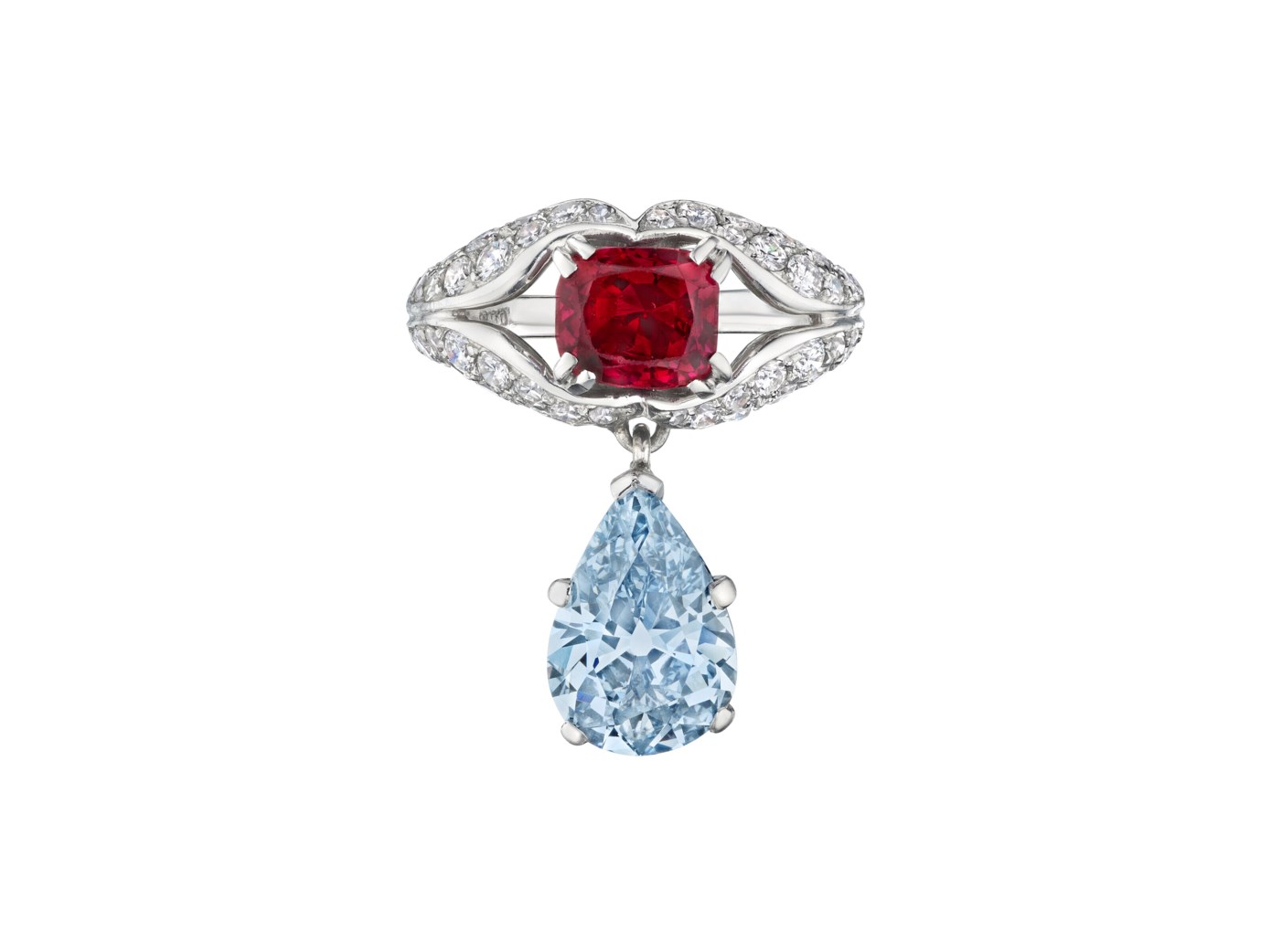 AN IMPORTANT COLORED DIAMOND, RUBY AND DIAMOND RING | Christie's
