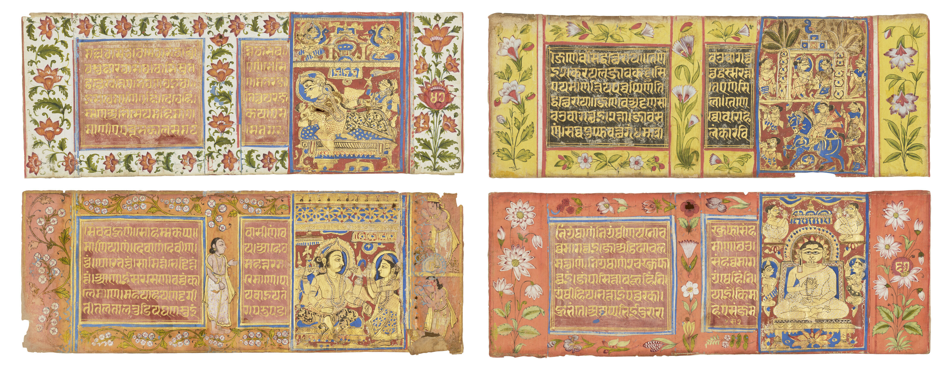A GROUP OF FOUR PAINTED KALPASUTRA MANUSCRIPTS, INDIA, RAJASTHAN OR ...