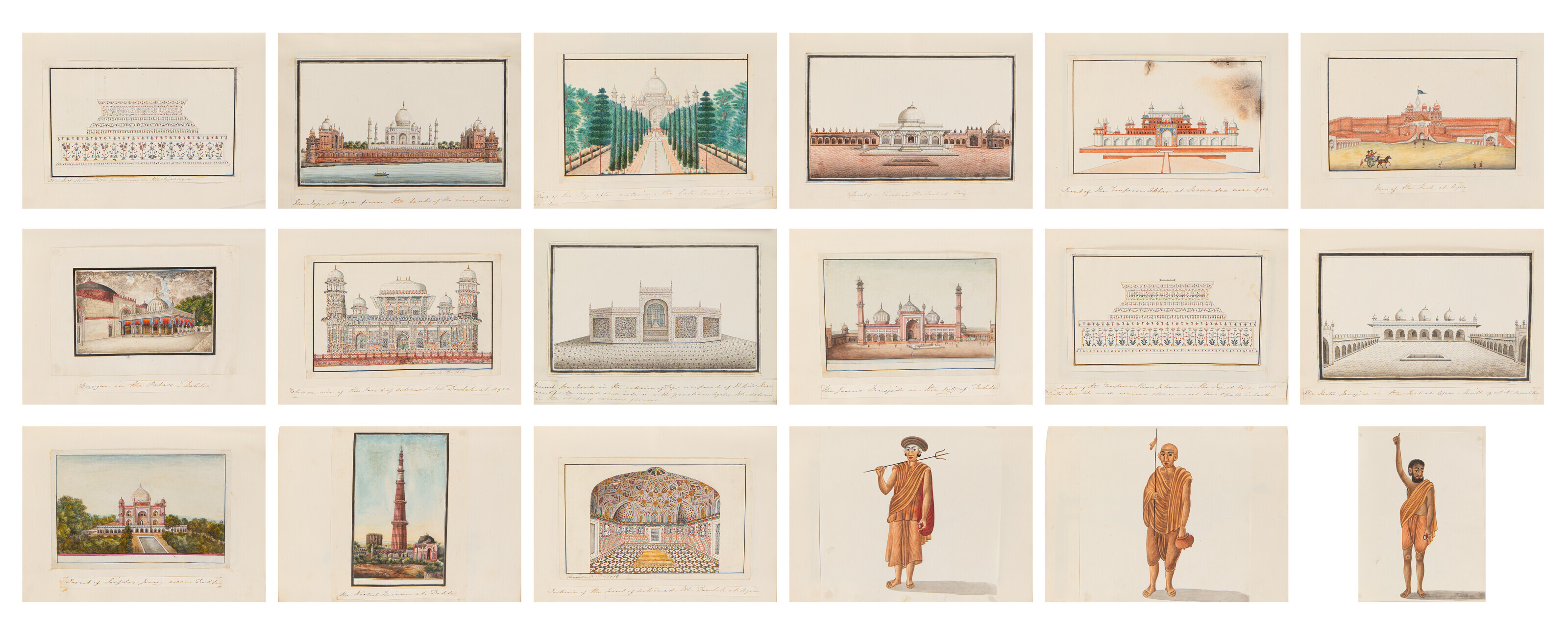 AN ALBUM OF COMPANY SCHOOL PAINTINGS AND 19TH CENTURY EPHEMERA, THE ...