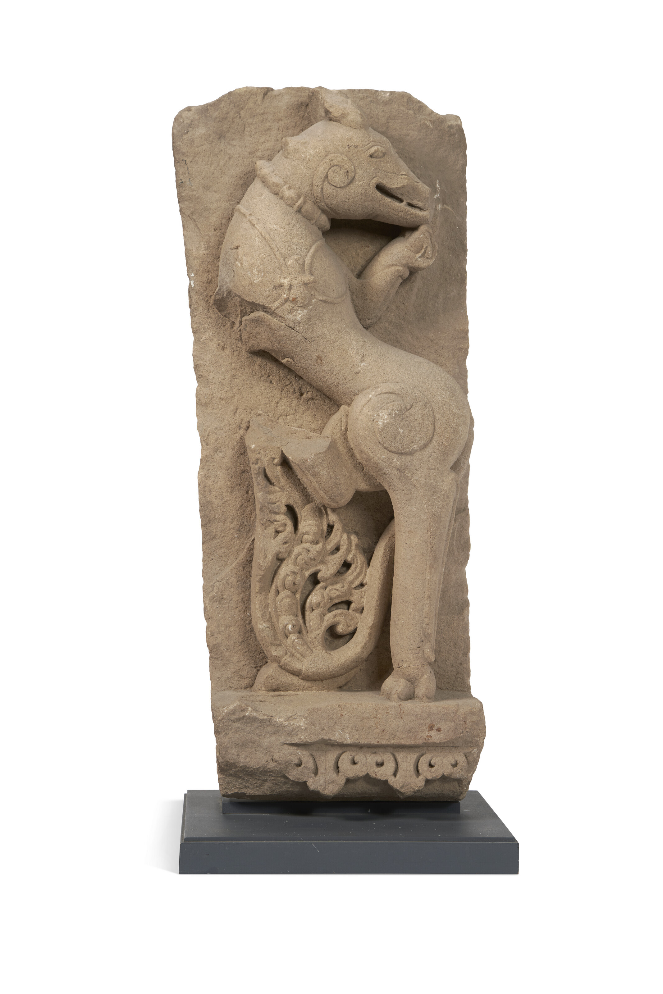 A BUFF SANDSTONE RELIEF OF A VYALA, INDIA, RAJASTHAN OR MADHYA PRADESH ...