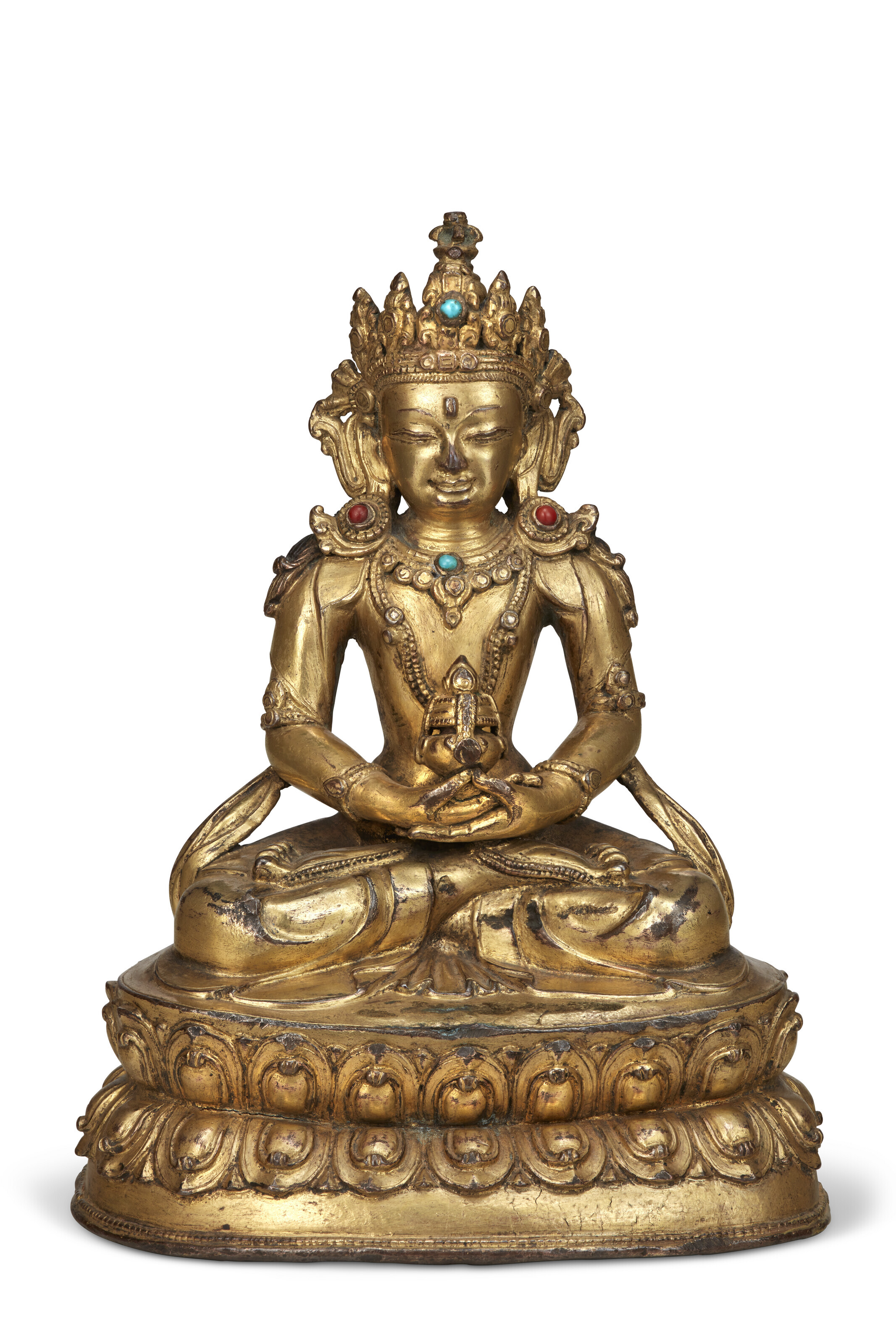 A GILT-BRONZE FIGURE OF AMITAYUS, TIBET, 15TH-16TH CENTURY | Christie’s