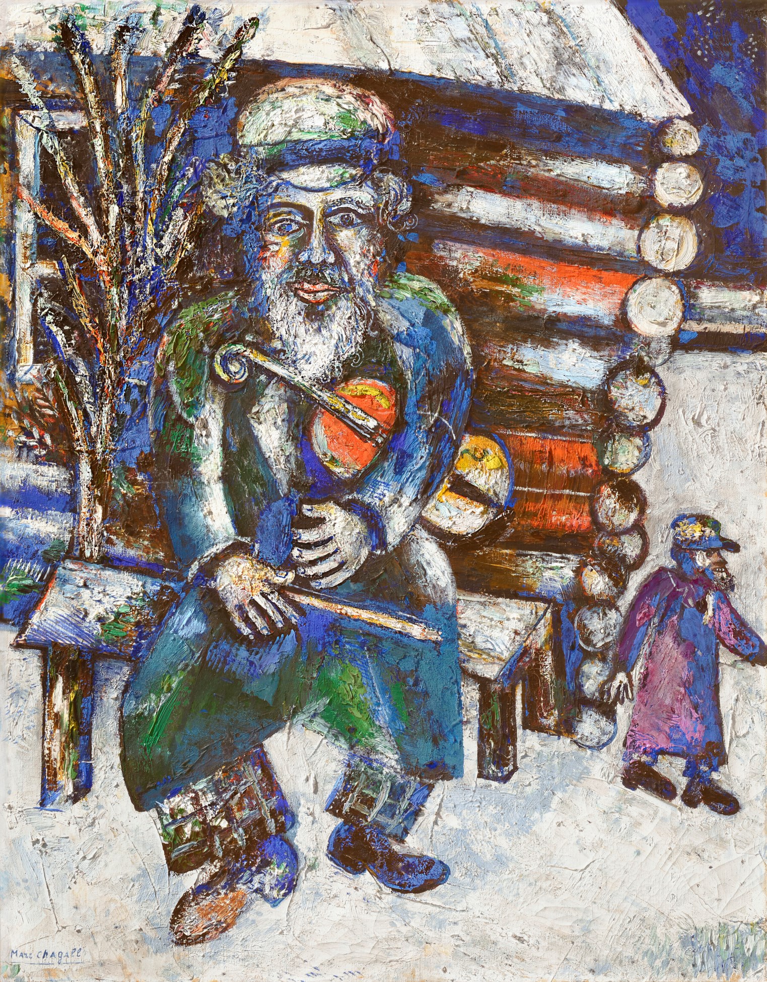 MARC CHAGALL (1887-1985), Le Violoniste ou Le violoniste sur le banc ...